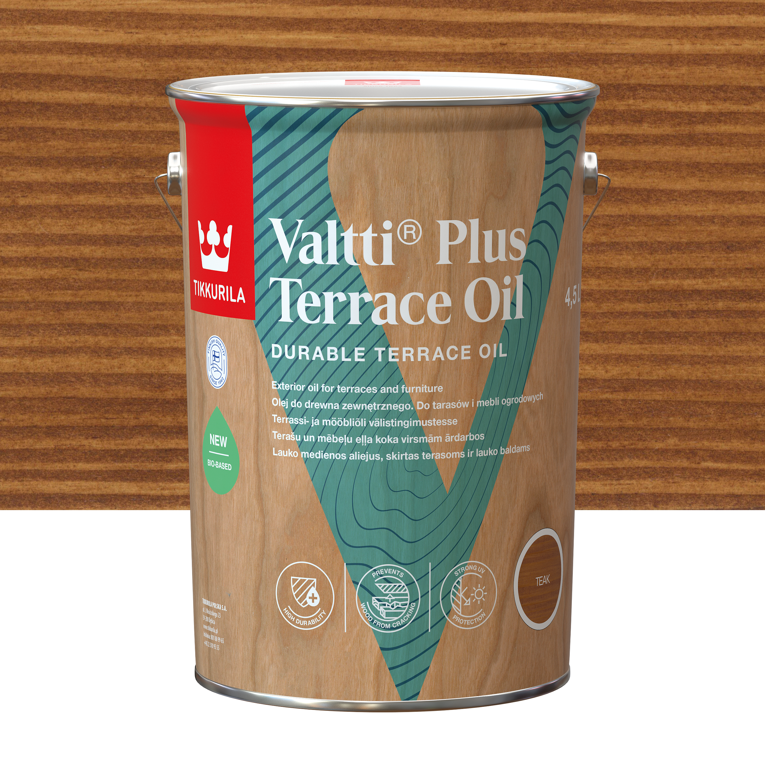 Olej Tikkuria Valtti Plus Terrace Oil Teak 4.5 l - Leroy Merlin