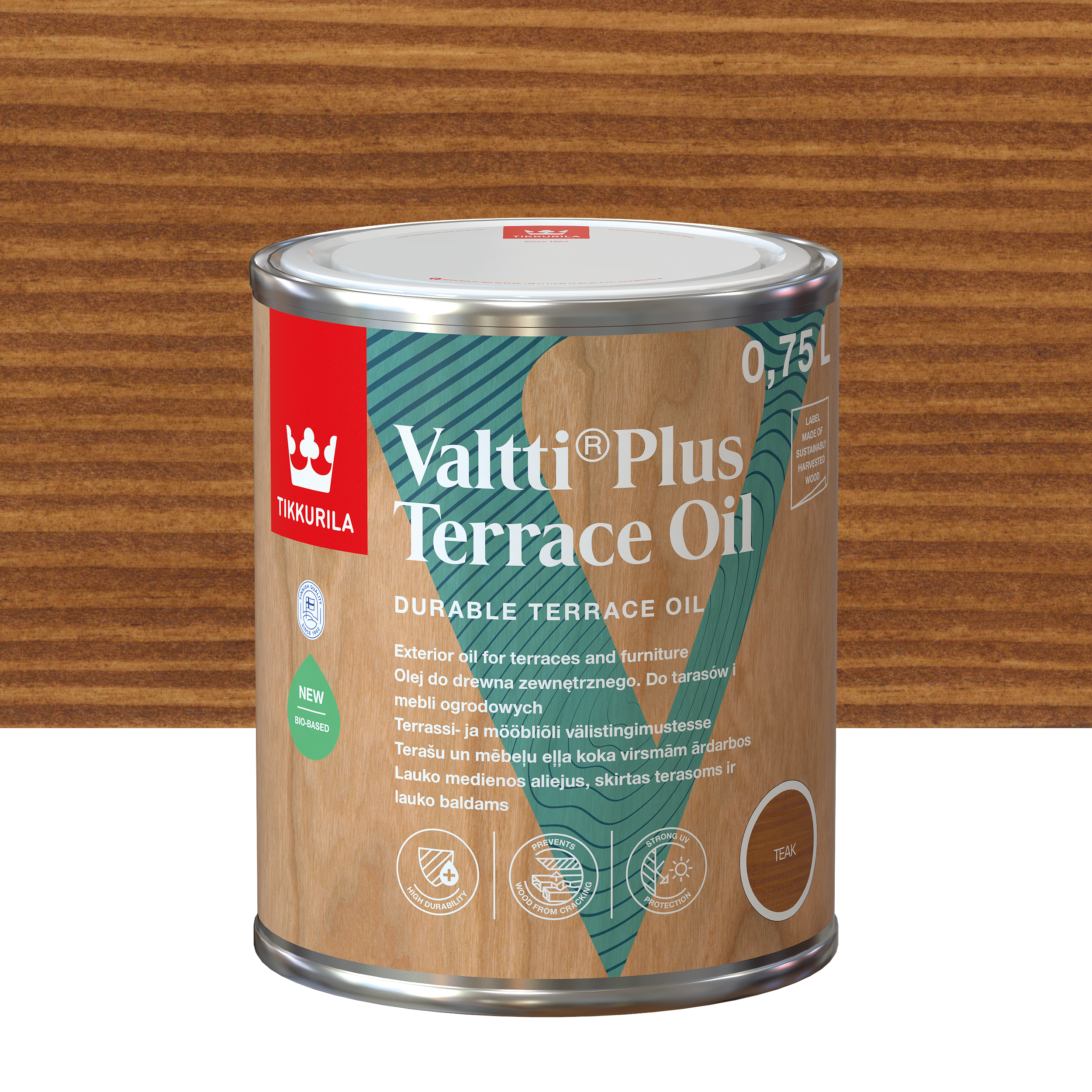 Olej Tikkuria Valtti Plus Terrace Oil Teak 0.75 l l - Leroy Merlin