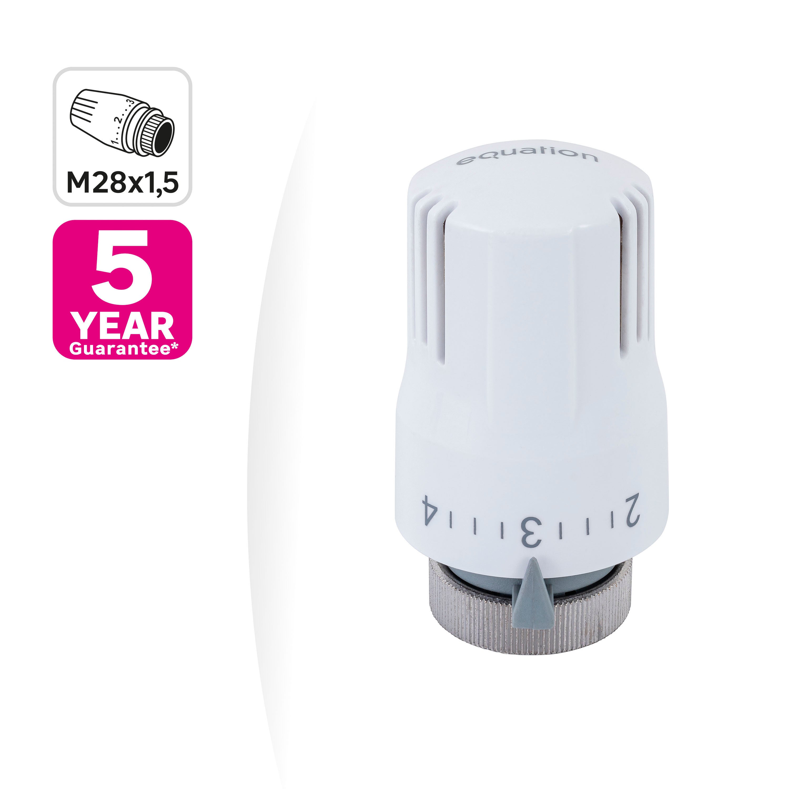 Tête thermostatique droit M28X1,5 laiton blanc EQUATION | Leroy Merlin