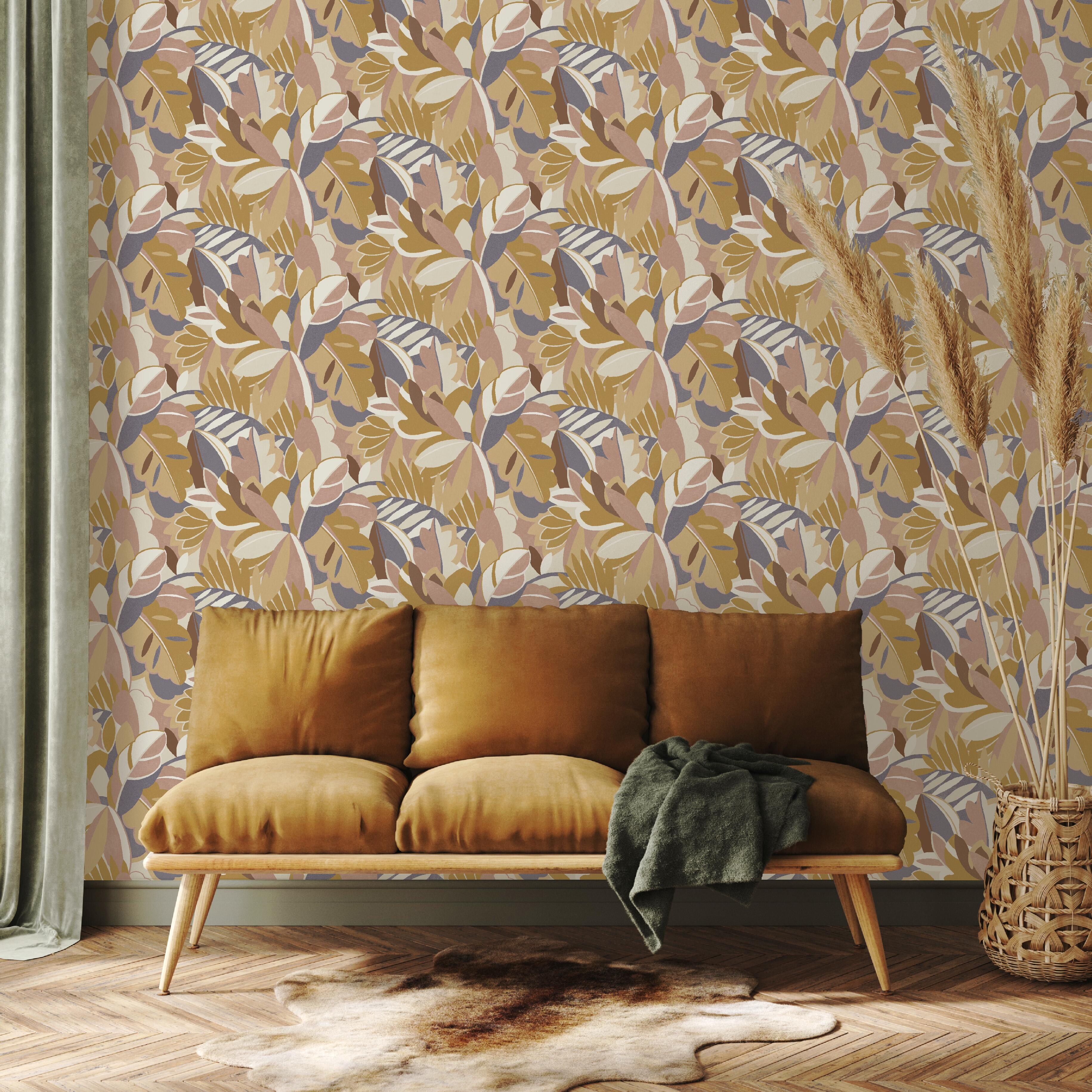 Papel pintado vinilo abstracto Bresse amarillo | Leroy Merlin