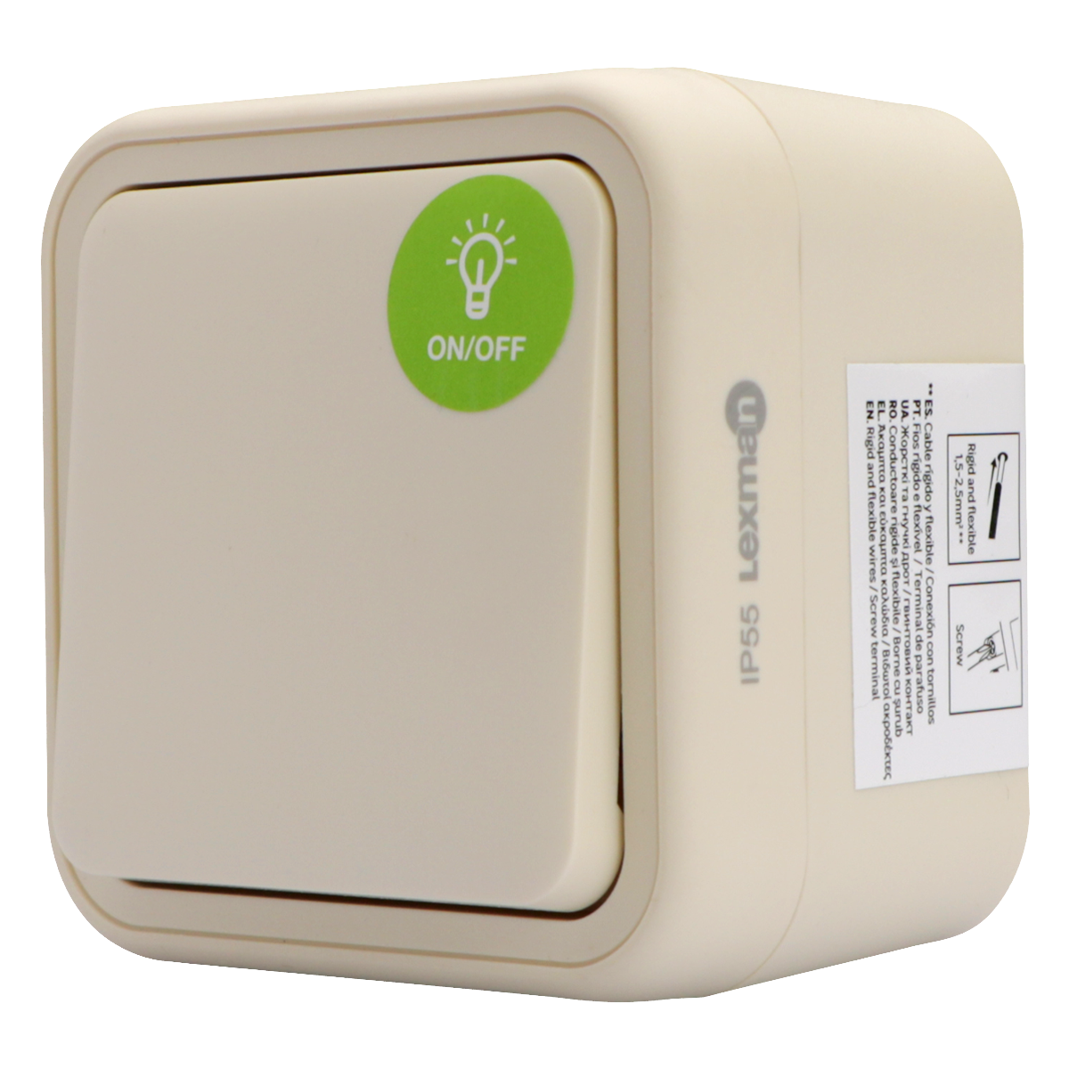 Interruptor LEXMAN Trail IP55 color blanco | Leroy Merlin