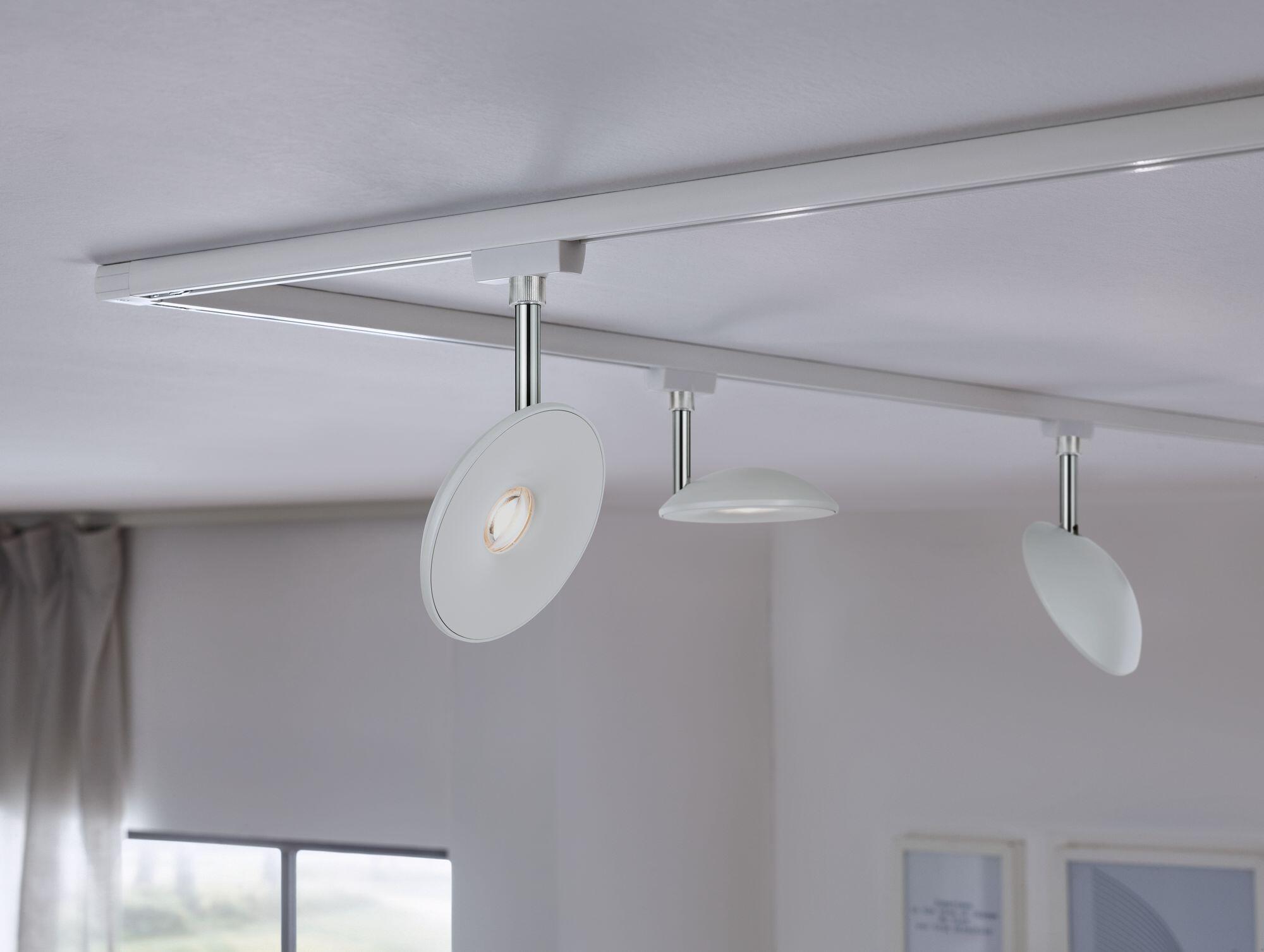 Spot LED URail Sphère 1x7,4W 2700K dimmable métal blanc, PAULMANN ...
