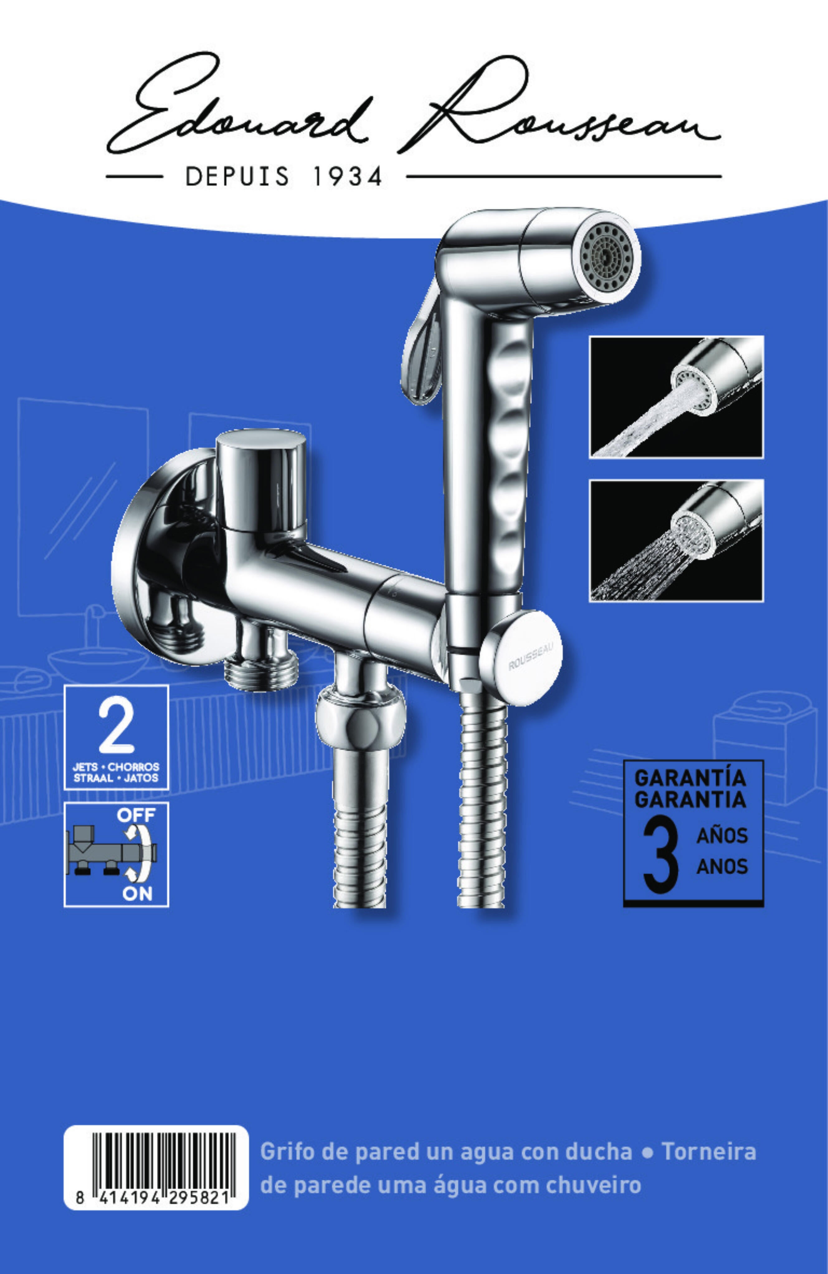 Ducha inodoro EDOUARD ROUSSEAU Conj. Ducheta 2 Jets C/Soporte Integrado ...