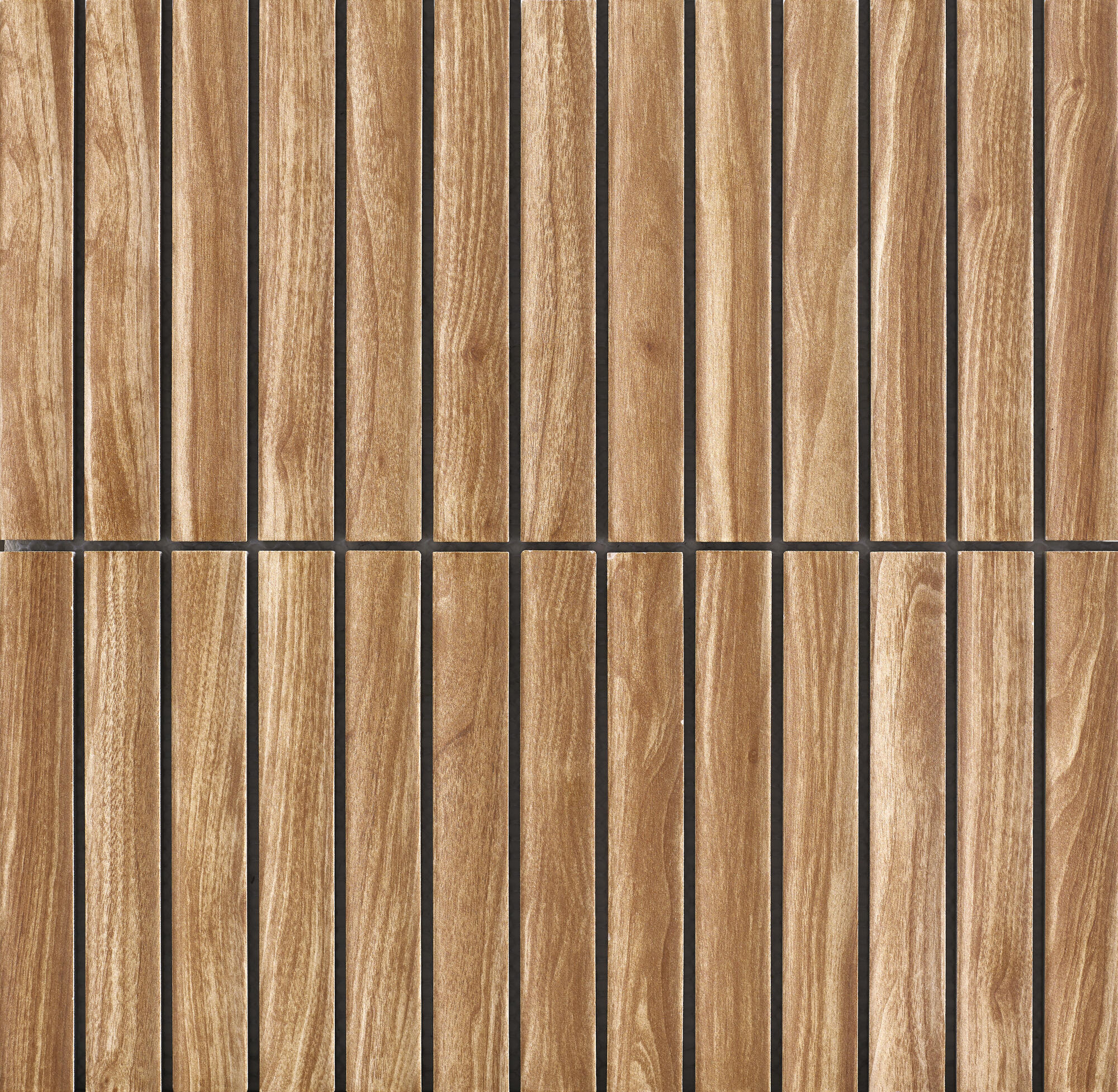 Azulejo mosaico gres porcelánico Tech efecto madera marrón 29.6x29.9 cm ...
