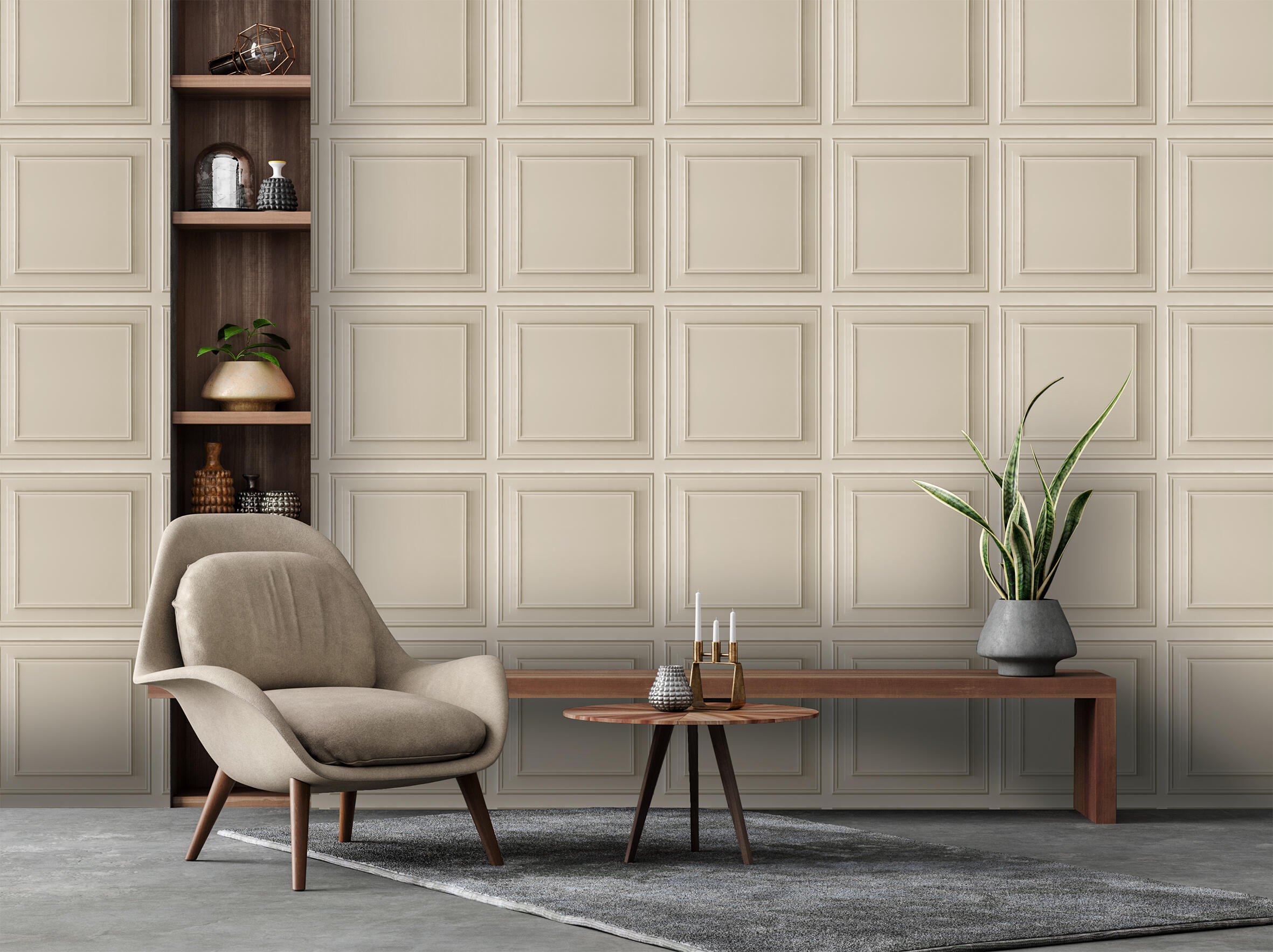 Papier peint intissé Sous bassement beige | Leroy Merlin