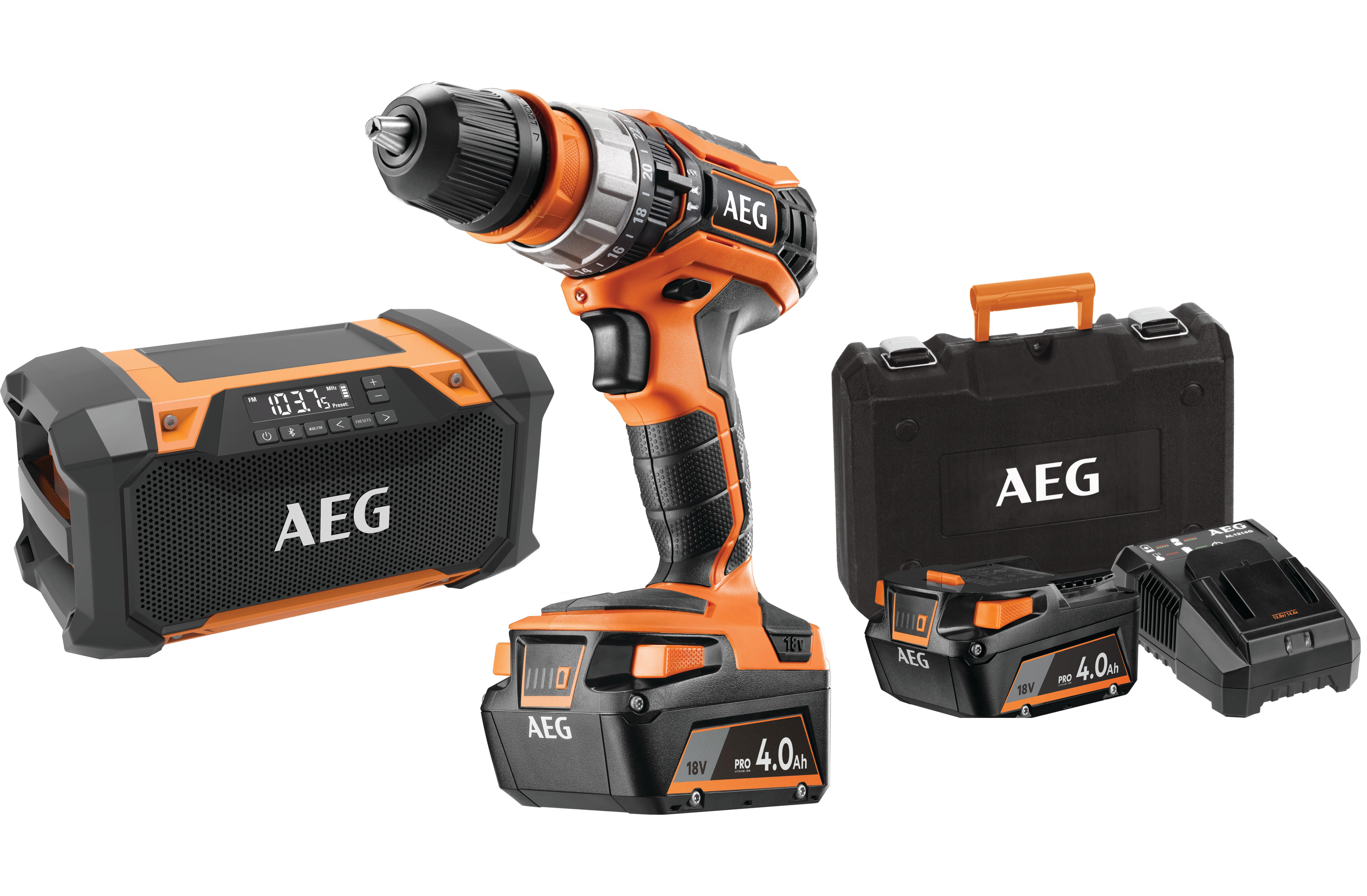 Pack de 2 outils sans fils AEG Fr18av2br-402c, 2 batteries 4Ah | Leroy ...