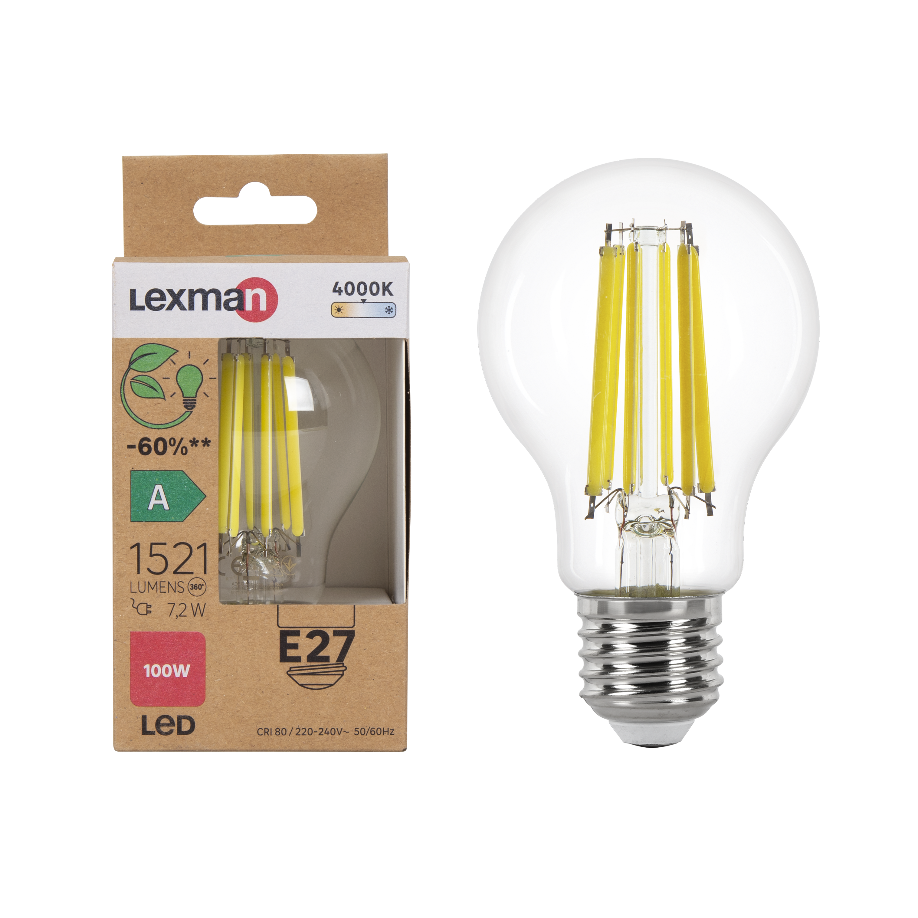 Bombilla LED E27 estándar 1521 lm blanco neutro Lexman | Leroy Merlin