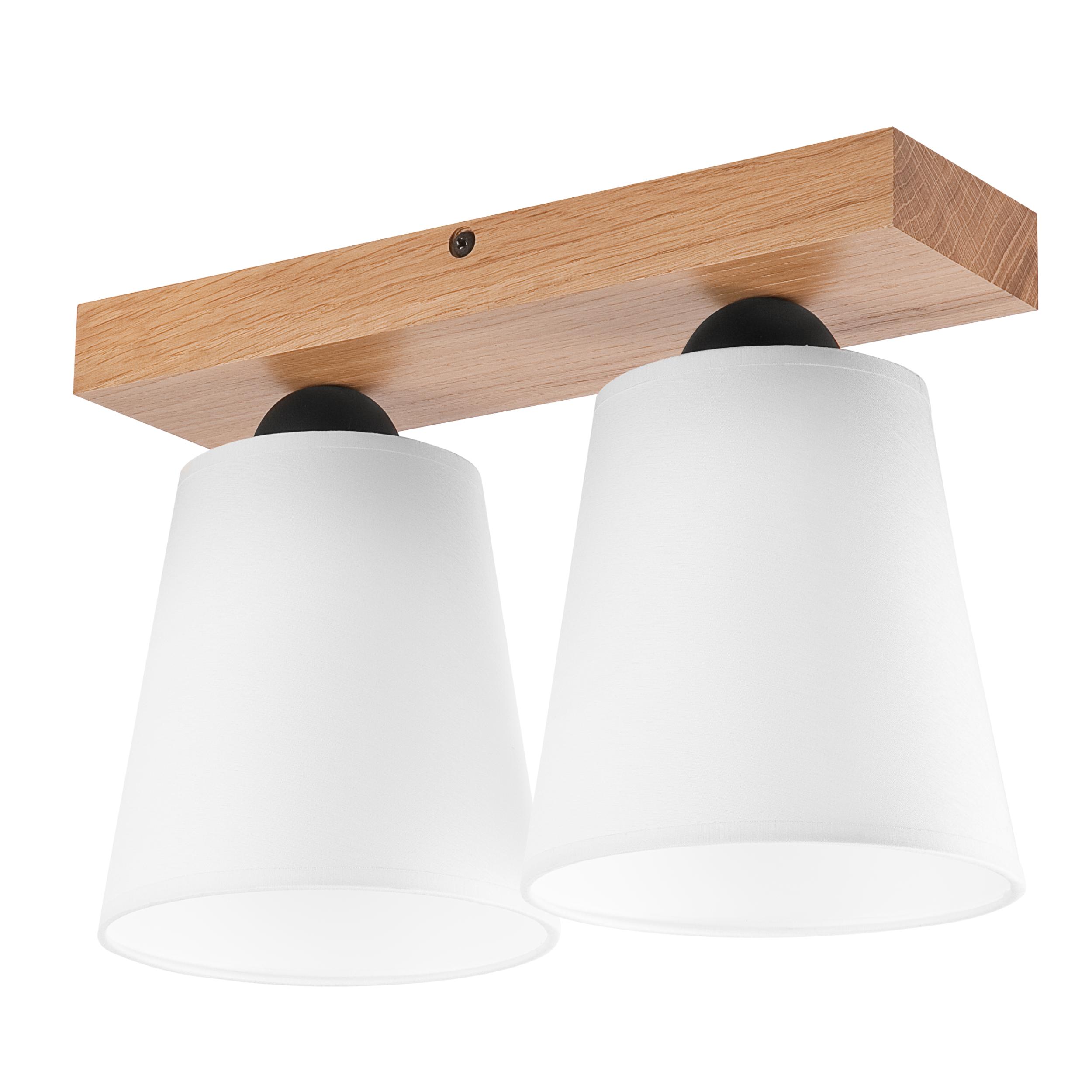 Lampa sufitowa Lula biała z drewnem 2 x E27 Lamkur - Leroy Merlin