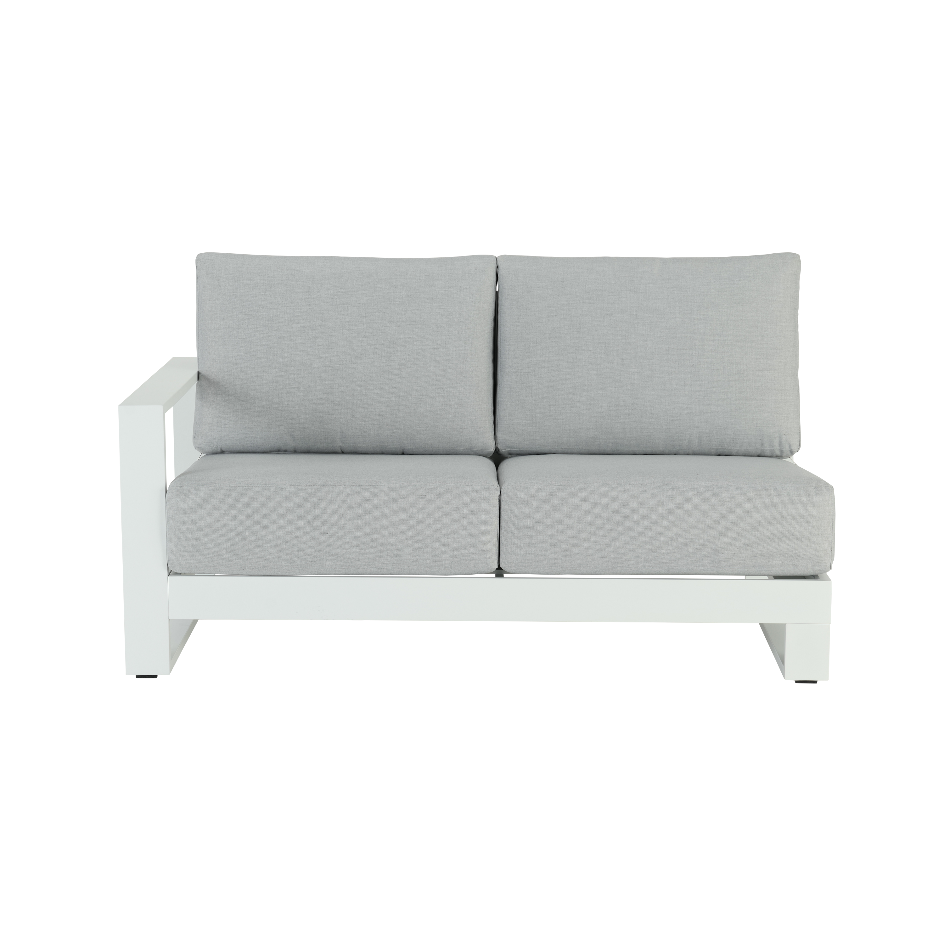 Conjunto esquinero de jardín NATERIAL Athena de aluminio blanco para 6 ...