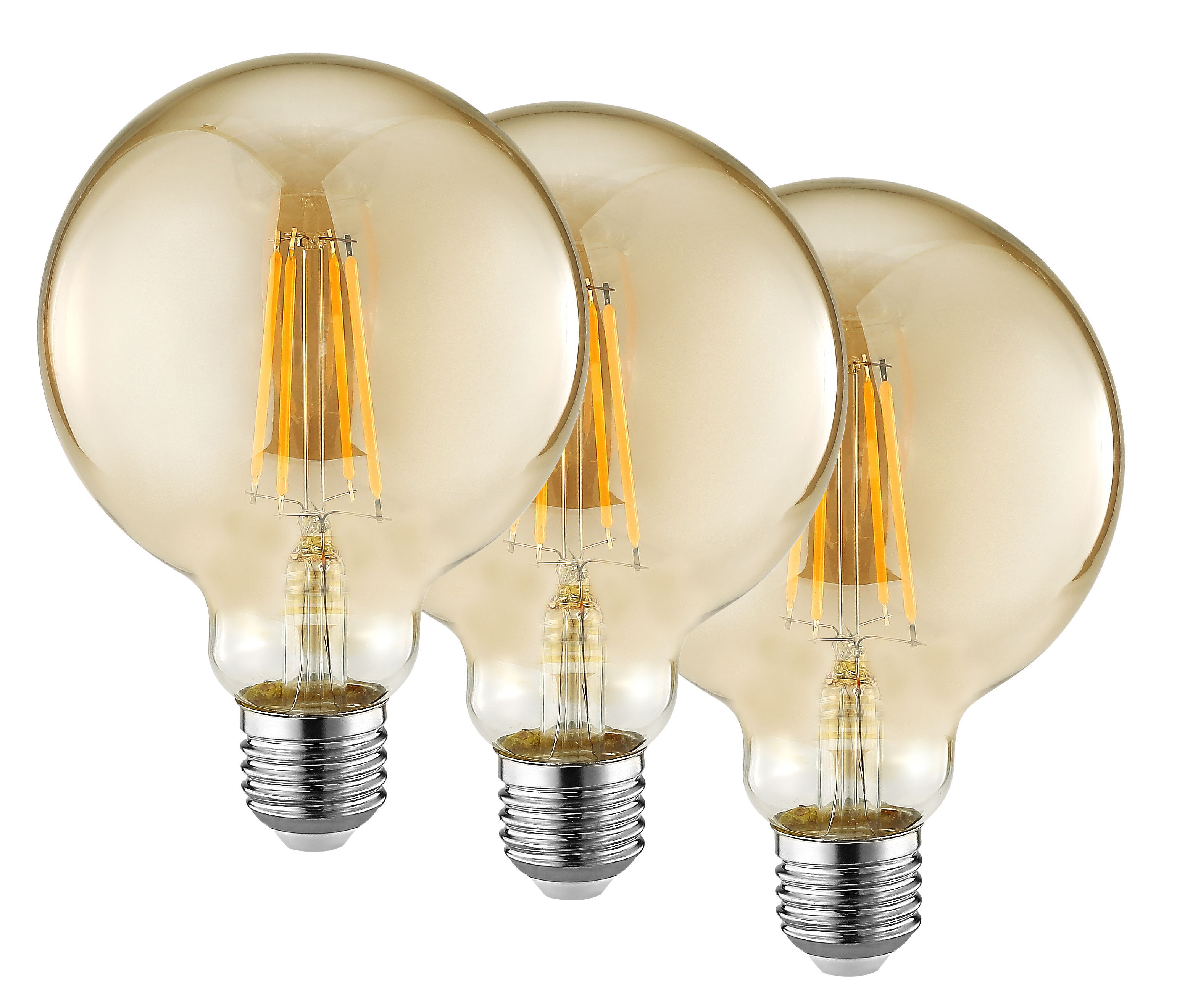 3 ampoules led décoratives, globe 80mm, E27, 806lm = 60W, blanc chaud ...