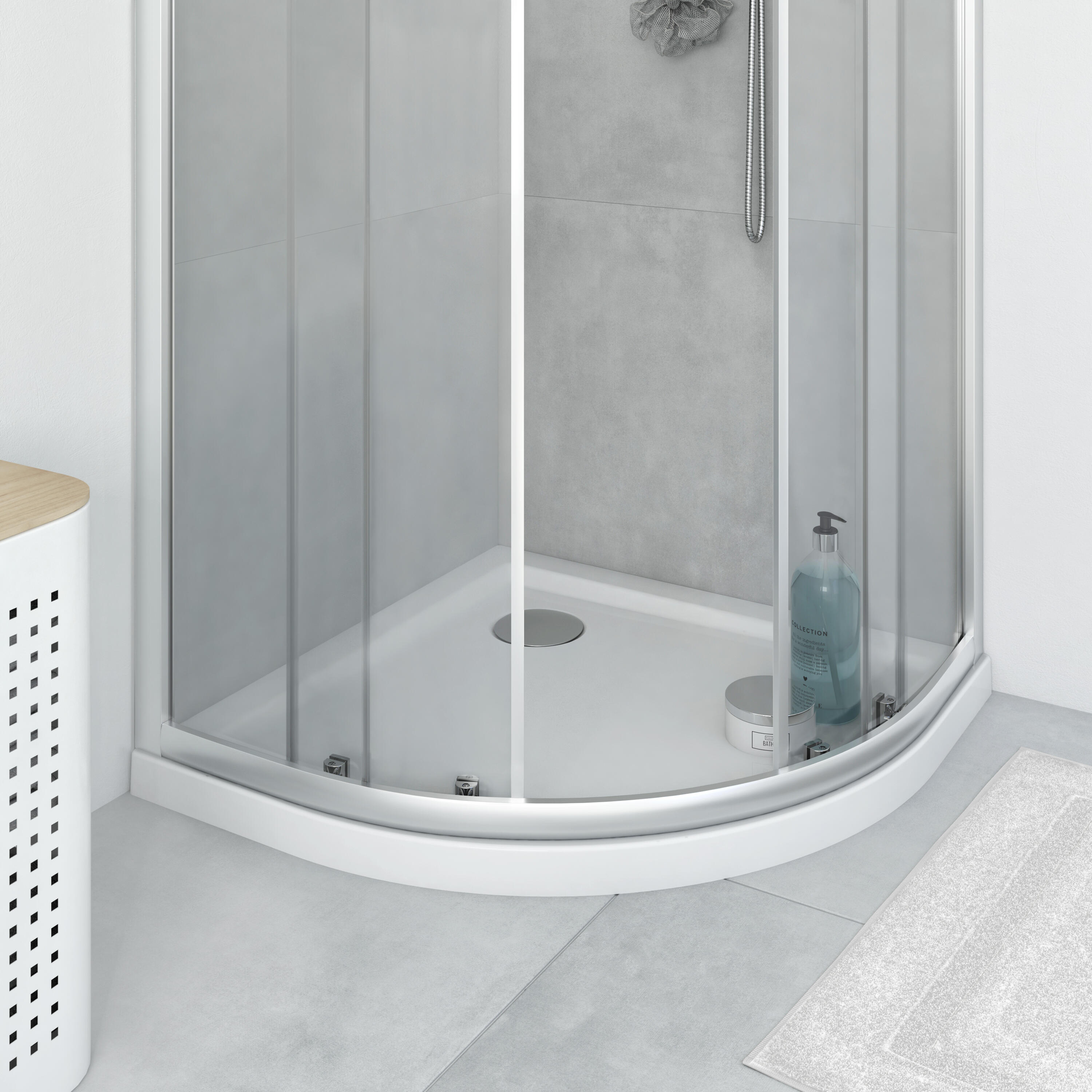 Receveur de douche standard, acrylique, blanc L.80 x l.80 cm, Essential ...