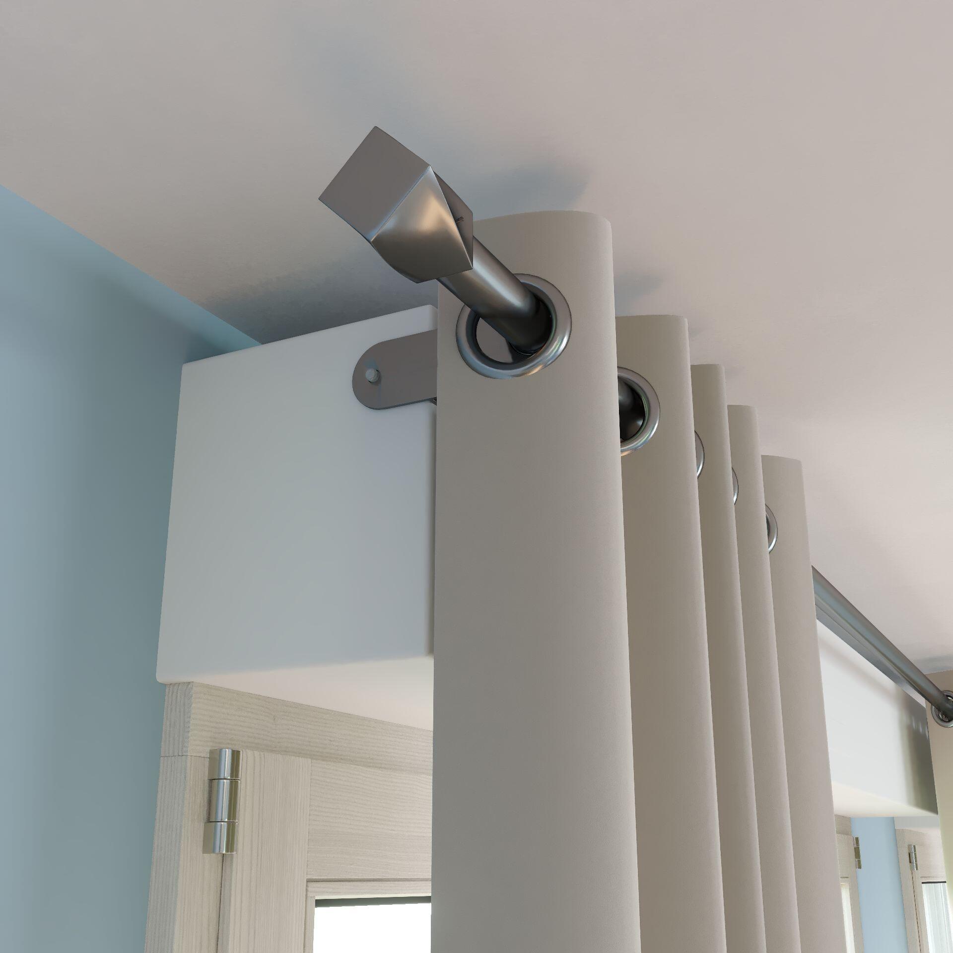 Kit de tringle à rideau Caisson volet Diam.25/28 mm Argent satiné 60 à ...