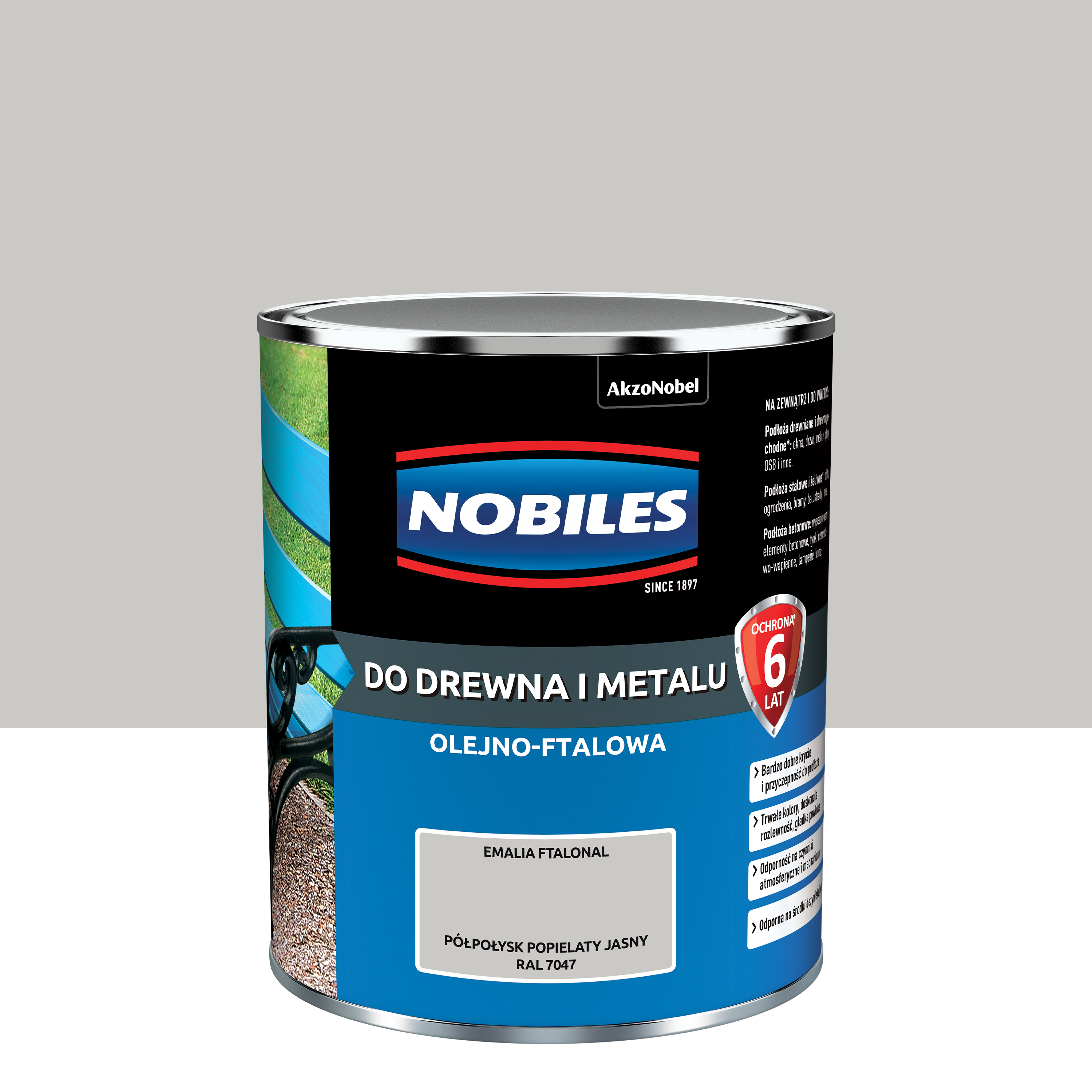 Farba specjalistyczna wewnętrzna NOBILES FTALONAL 0,7L RAL 7047 ...