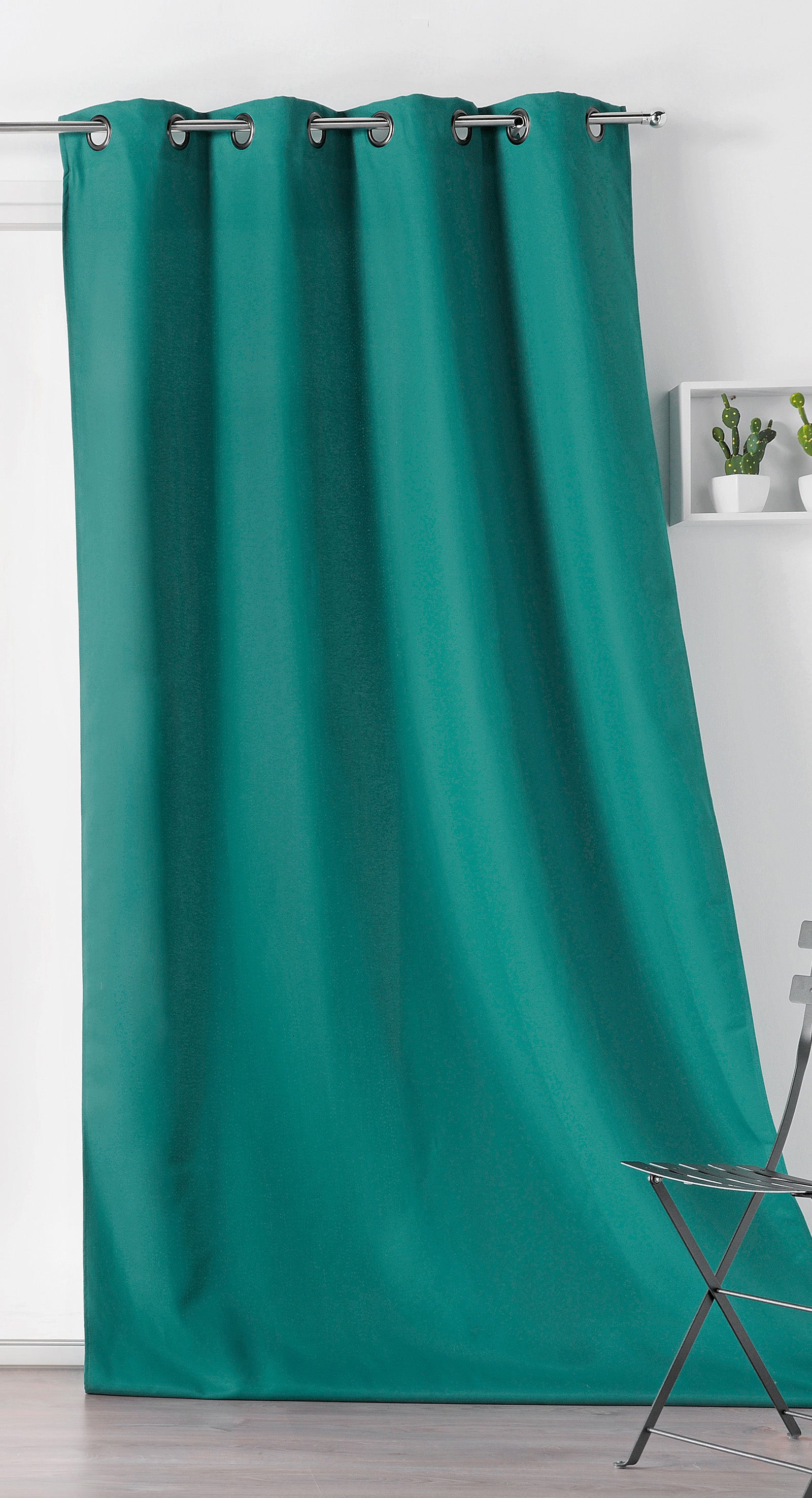 Rideau tamisant, vert canard H.240 x l.135 cm | Leroy Merlin