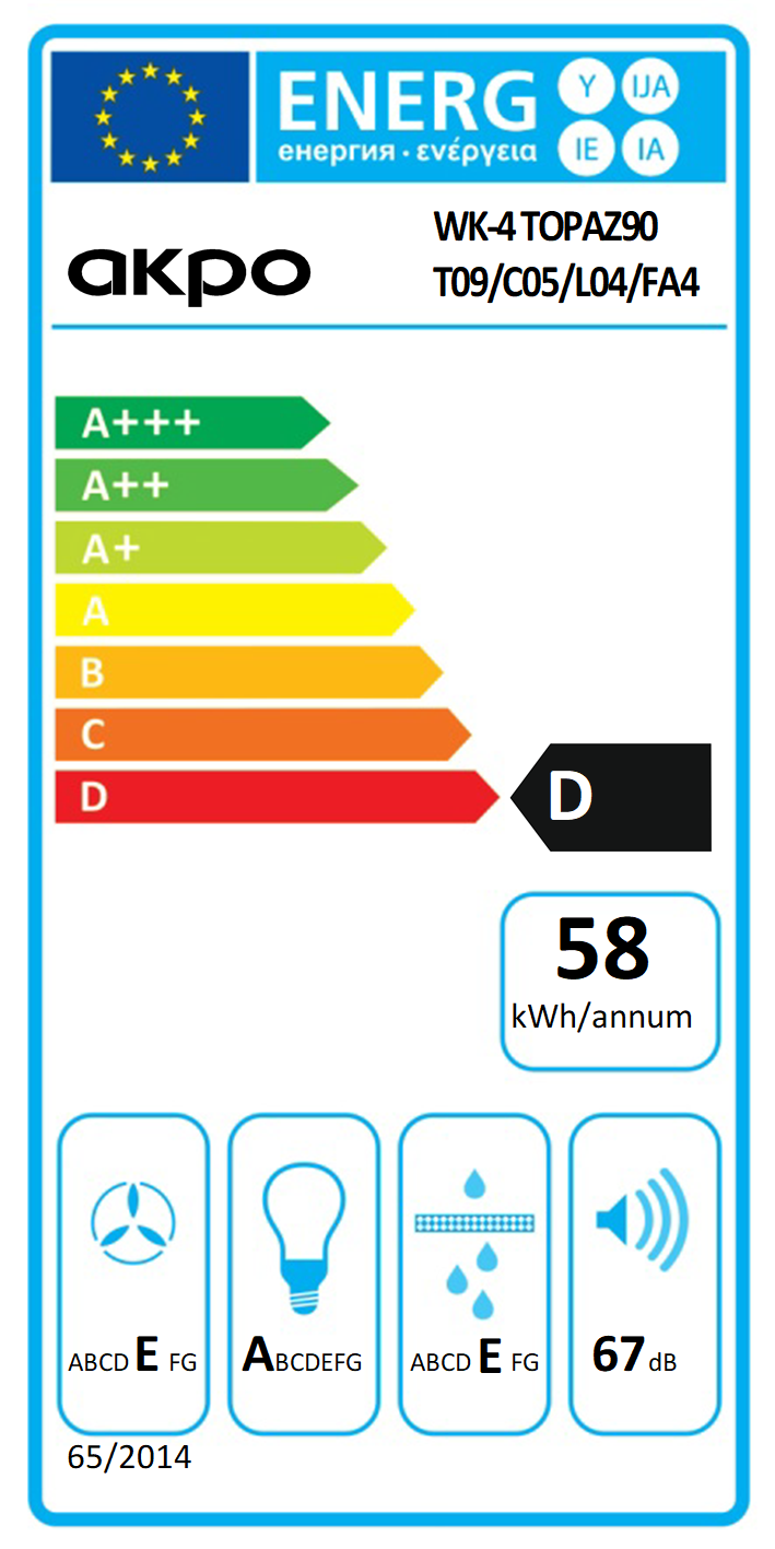 Okap kominowy WK-4 Topaz 90 cm czarny Akpo - Leroy Merlin