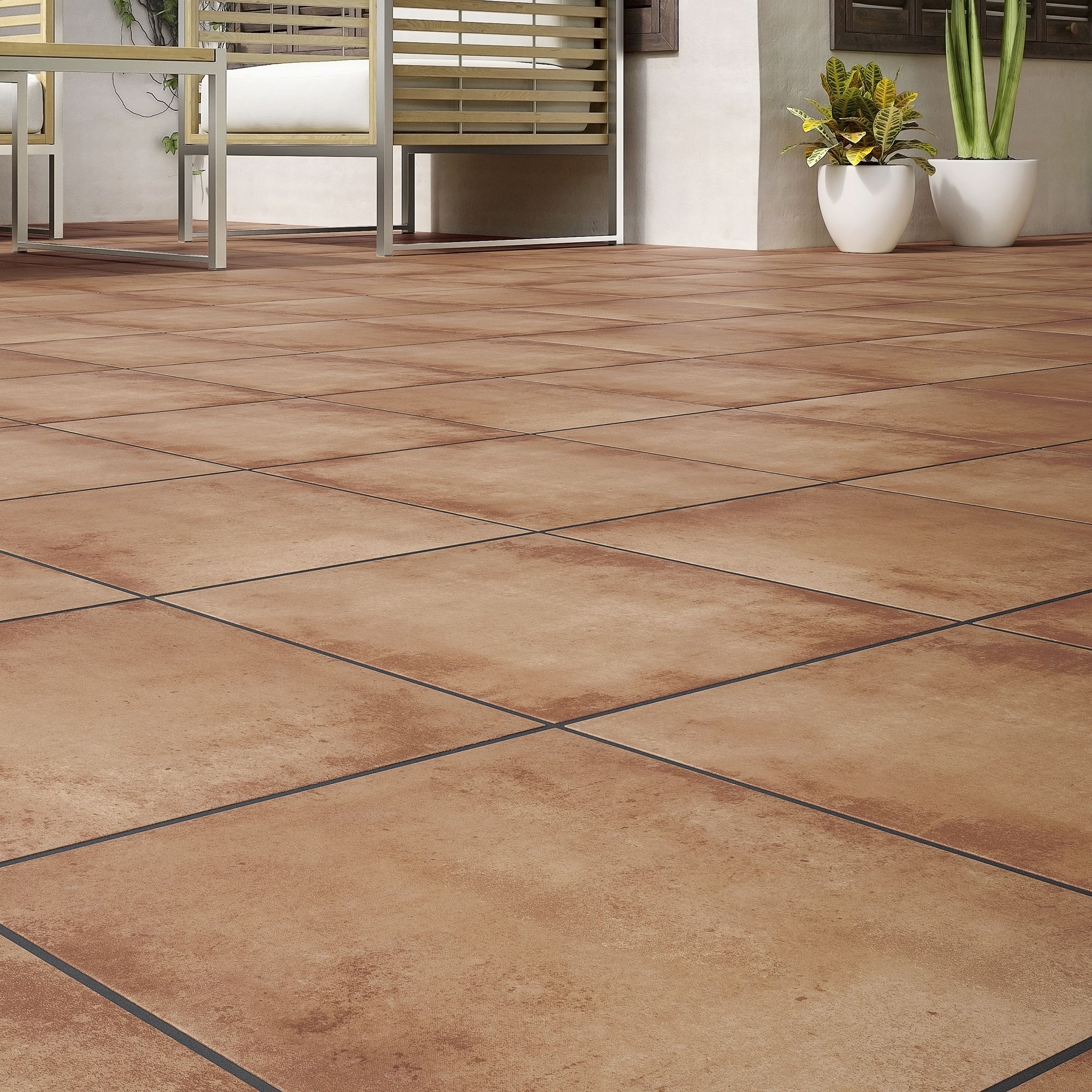 Suelo efecto terracota cuero Velez 33.3x33.3 cm ARTENS | Leroy Merlin