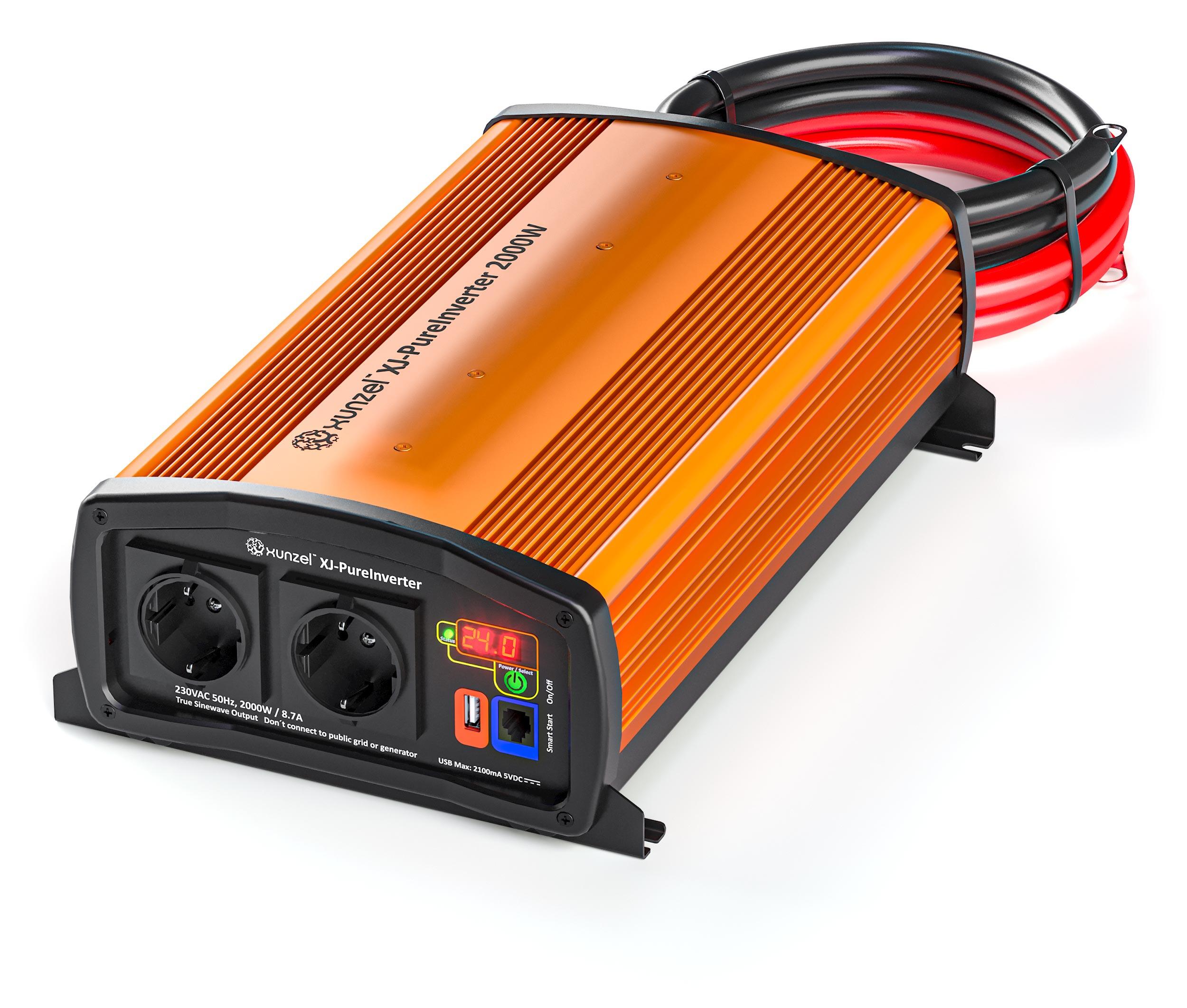 Inversor de Onda Senoidal Pura Avanzado XJ-XUNZEL-2000W-24V cables incluidos | Leroy Merlin