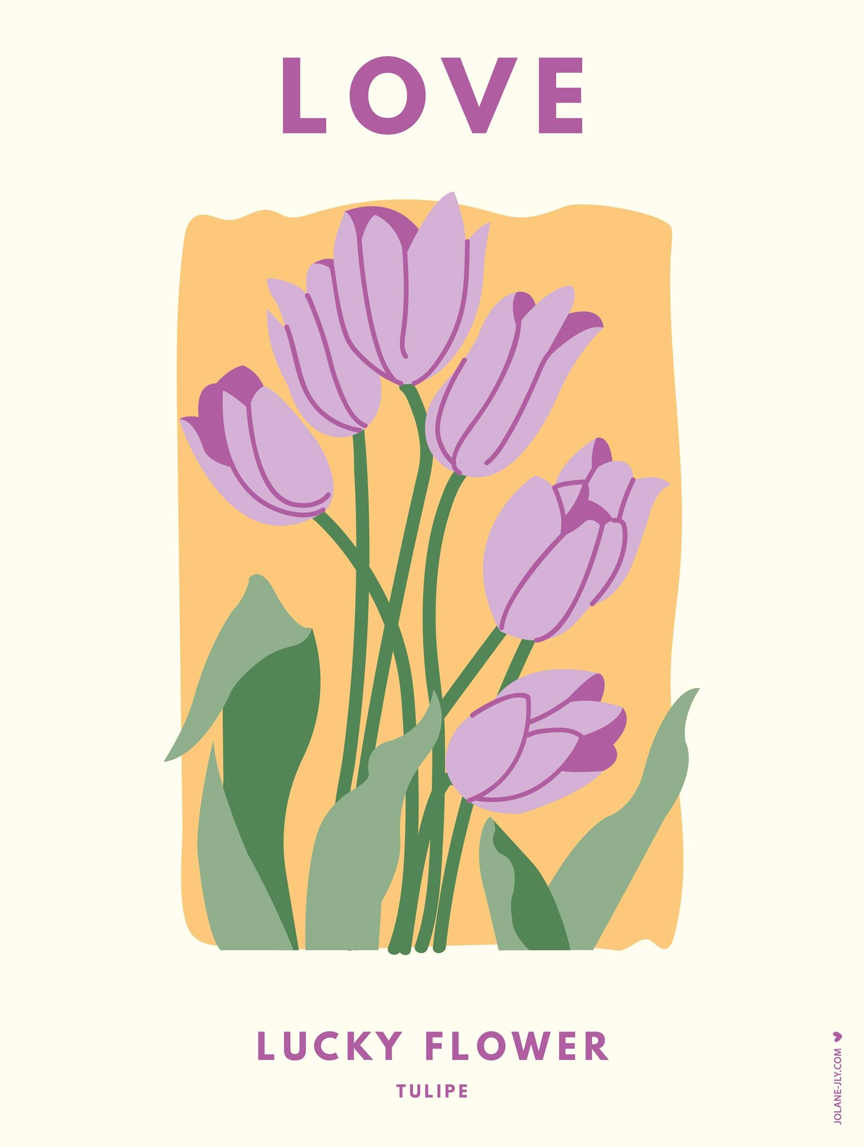Affiche JOLANE TULIPE , violet BLUE ART l.70 x H.50 cm | Leroy Merlin