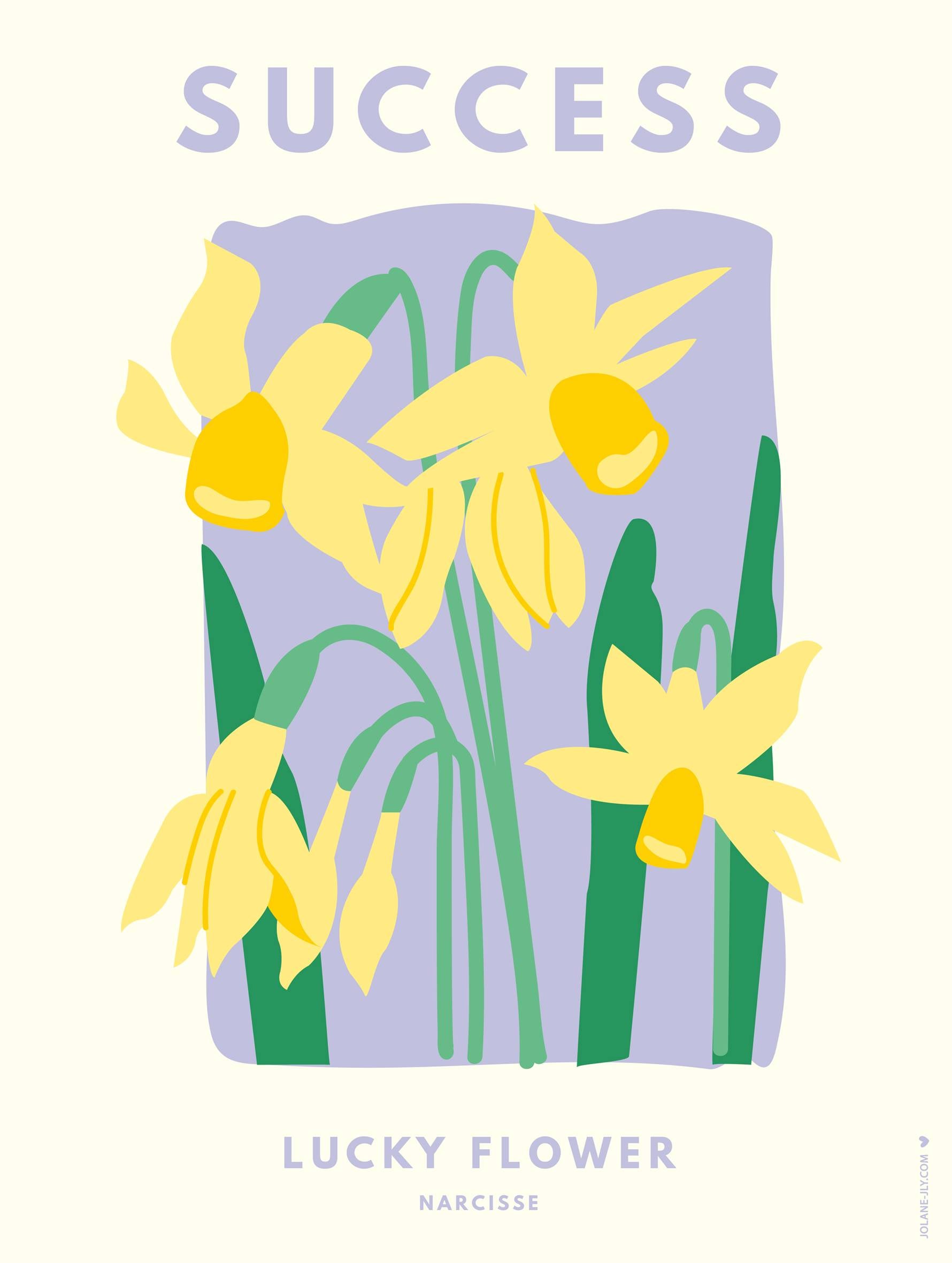 Affiche JOLANE NARCISSE, jaune BLUE ART l.70 x H.50 cm | Leroy Merlin
