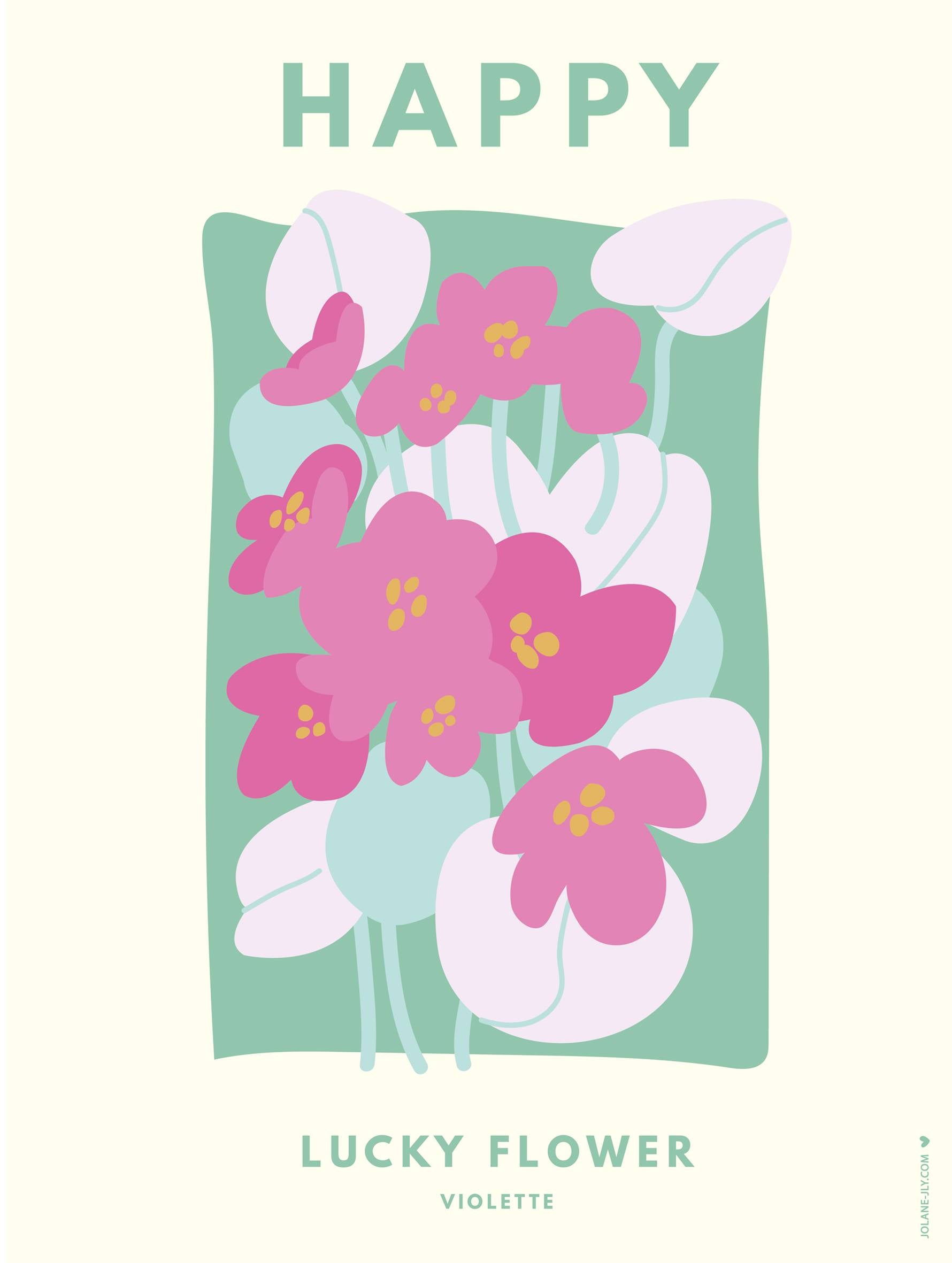 Affiche JOLANE VIOLETTE, rose BLUE ART l.70 x H.50 cm | Leroy Merlin