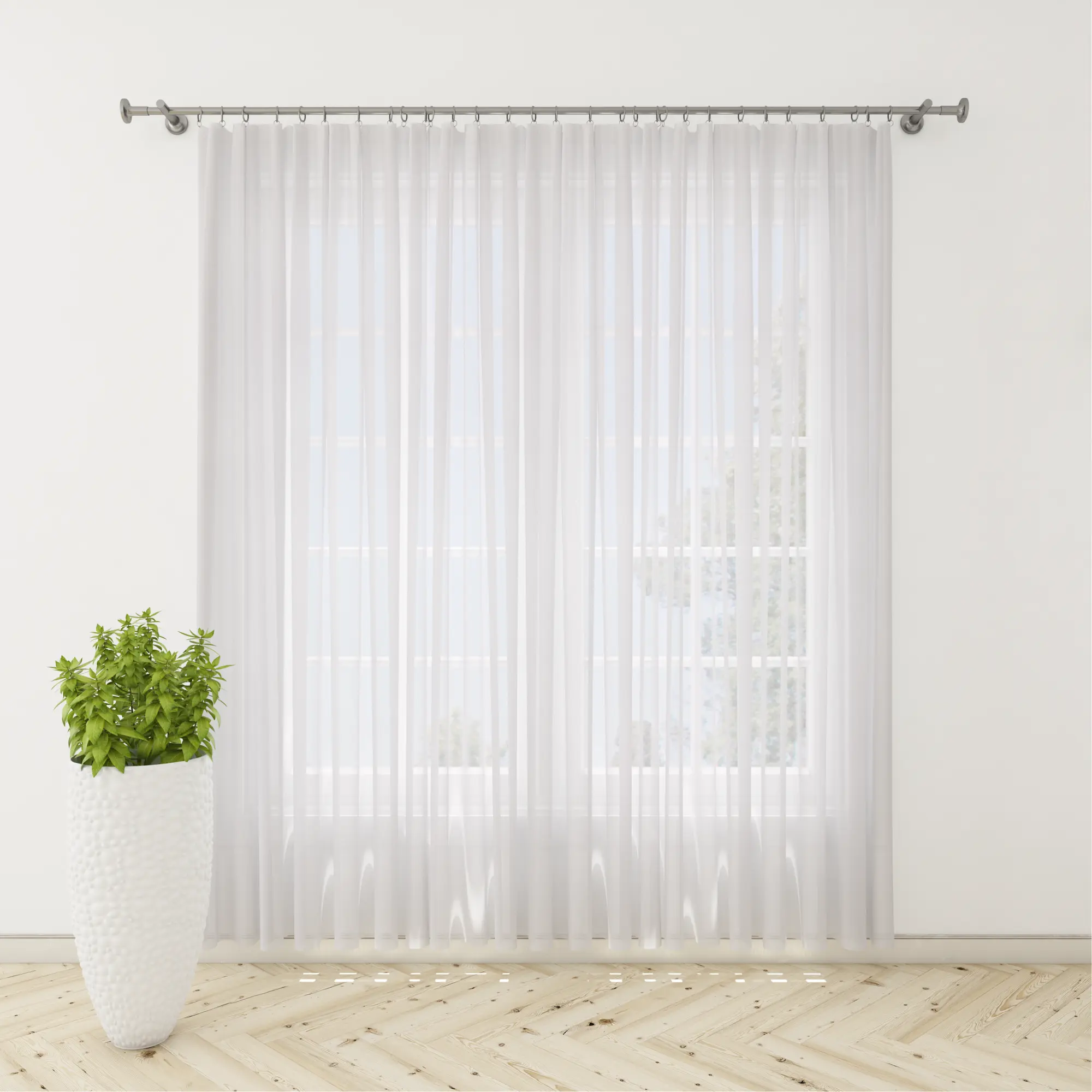 Visillo al corte lino Buspriz blanco ancho 300 cm | Leroy Merlin