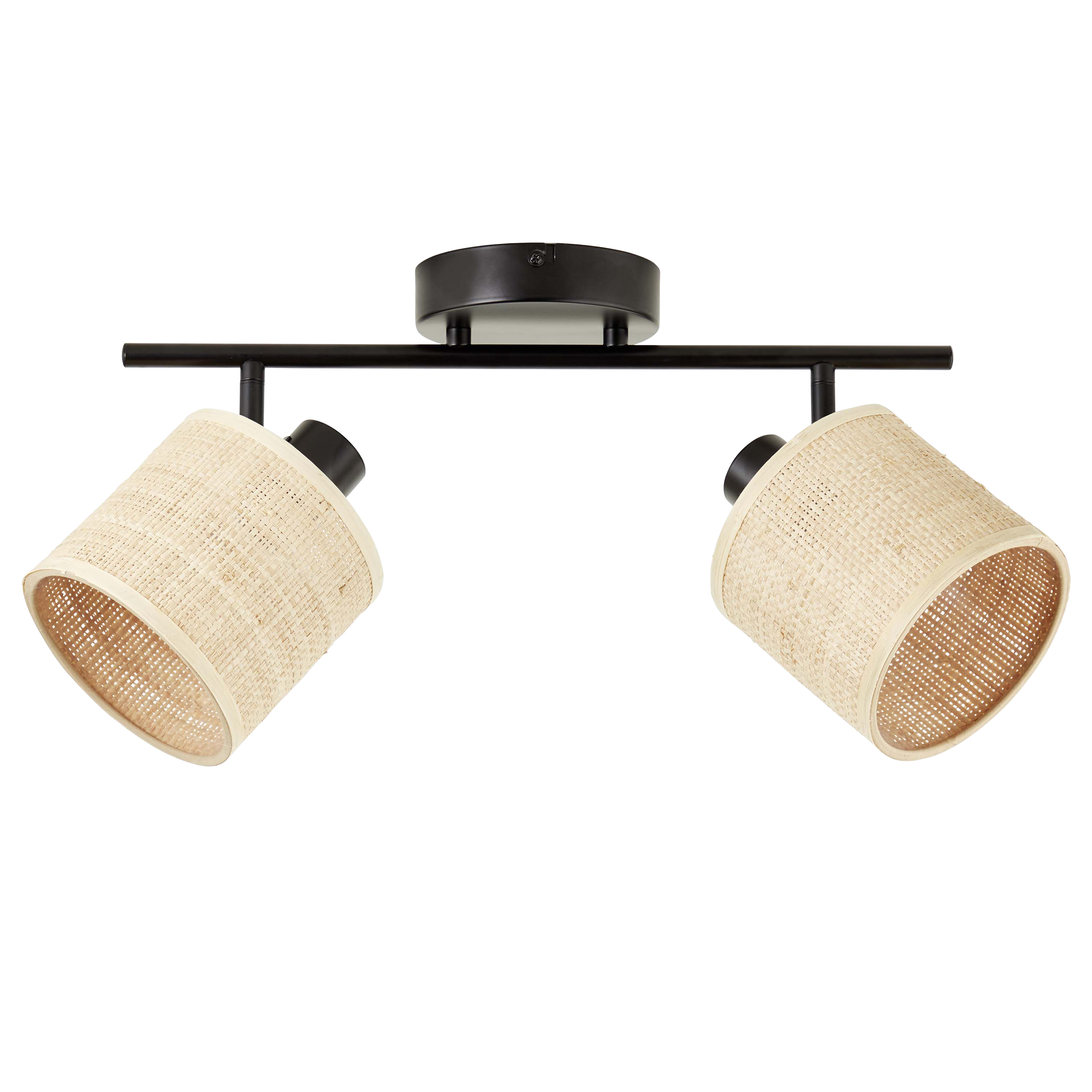 Listwa reflektorowa Carvi czarna raffia 2 x E14 Inspire - Leroy Merlin