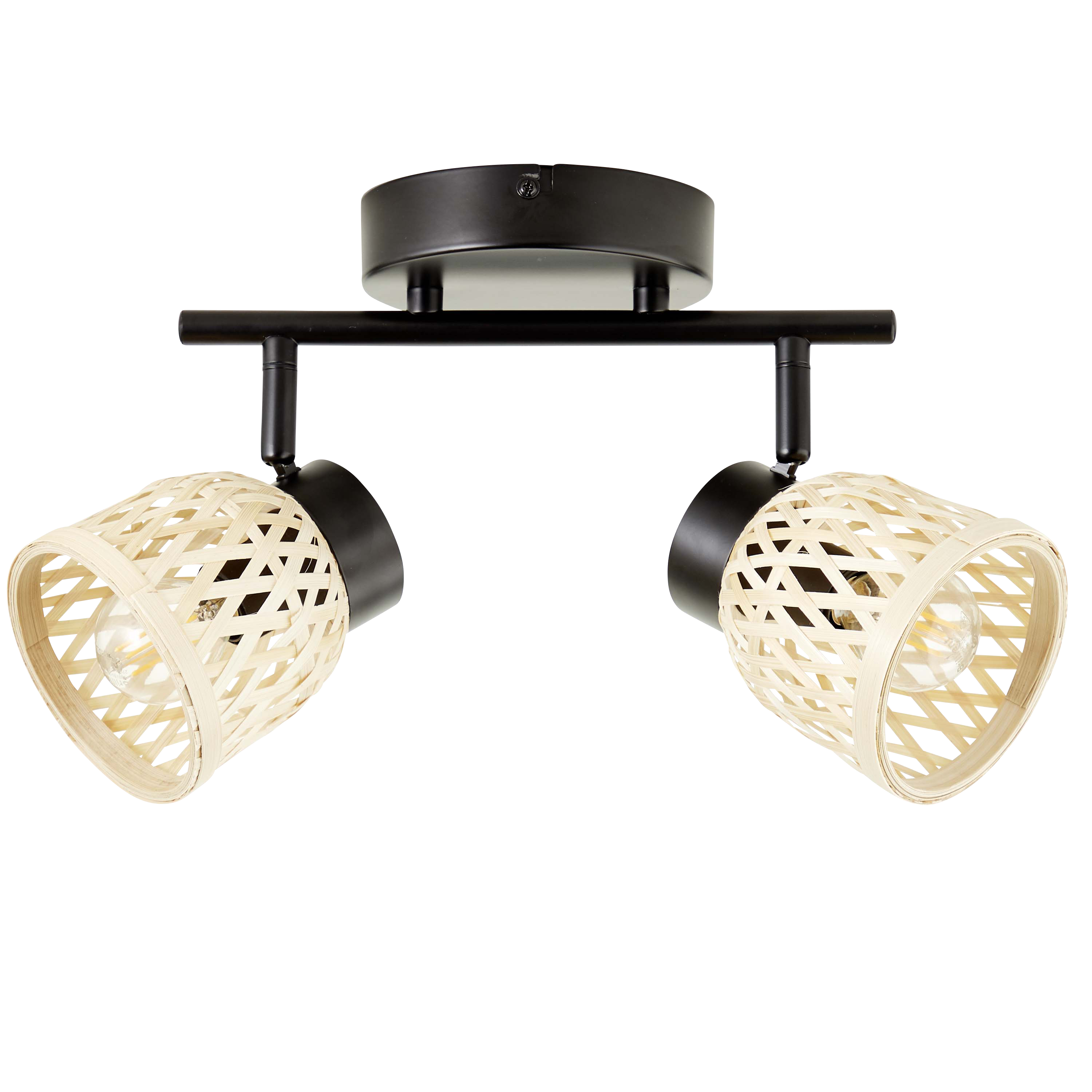 Listwa reflektorowa Ninon czarna bambus 2 x E14 Inspire - Leroy Merlin