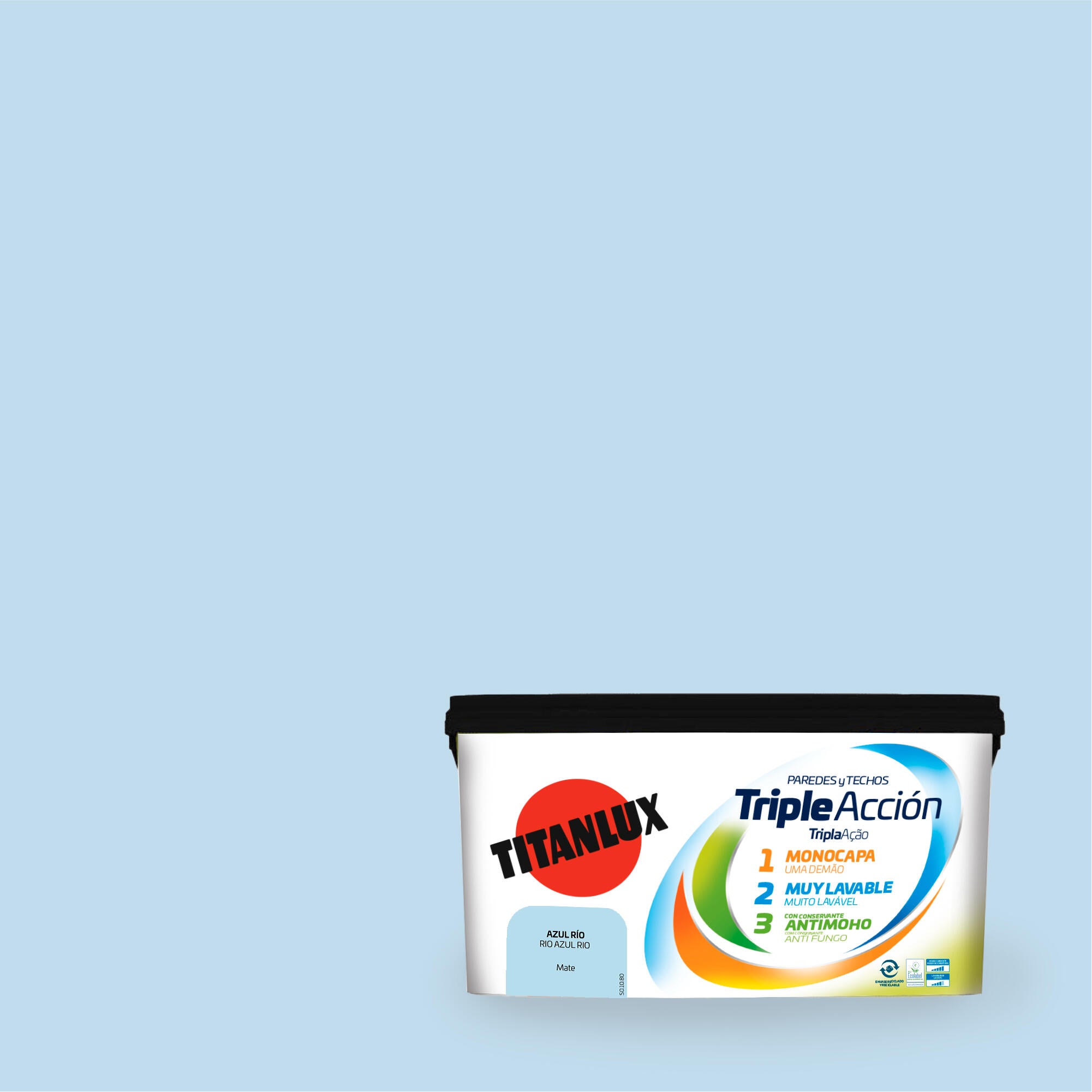 Pintura interior Triple Acción TITANLUX mate 4L azul rio | Leroy Merlin