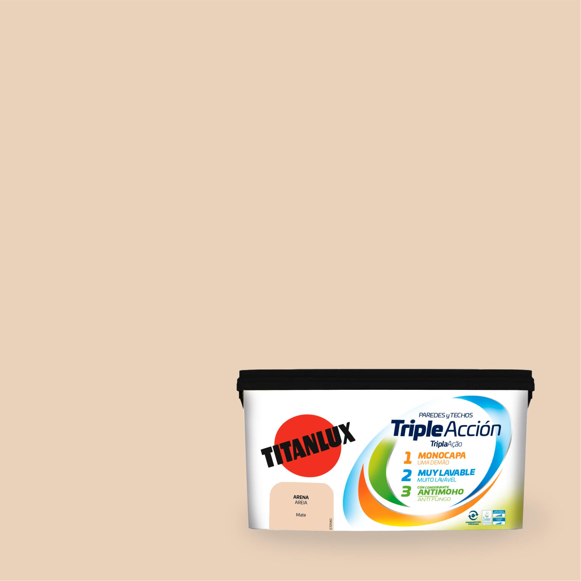 Pintura de interior Triple acción TITANLUX color arena mate 4L para ...