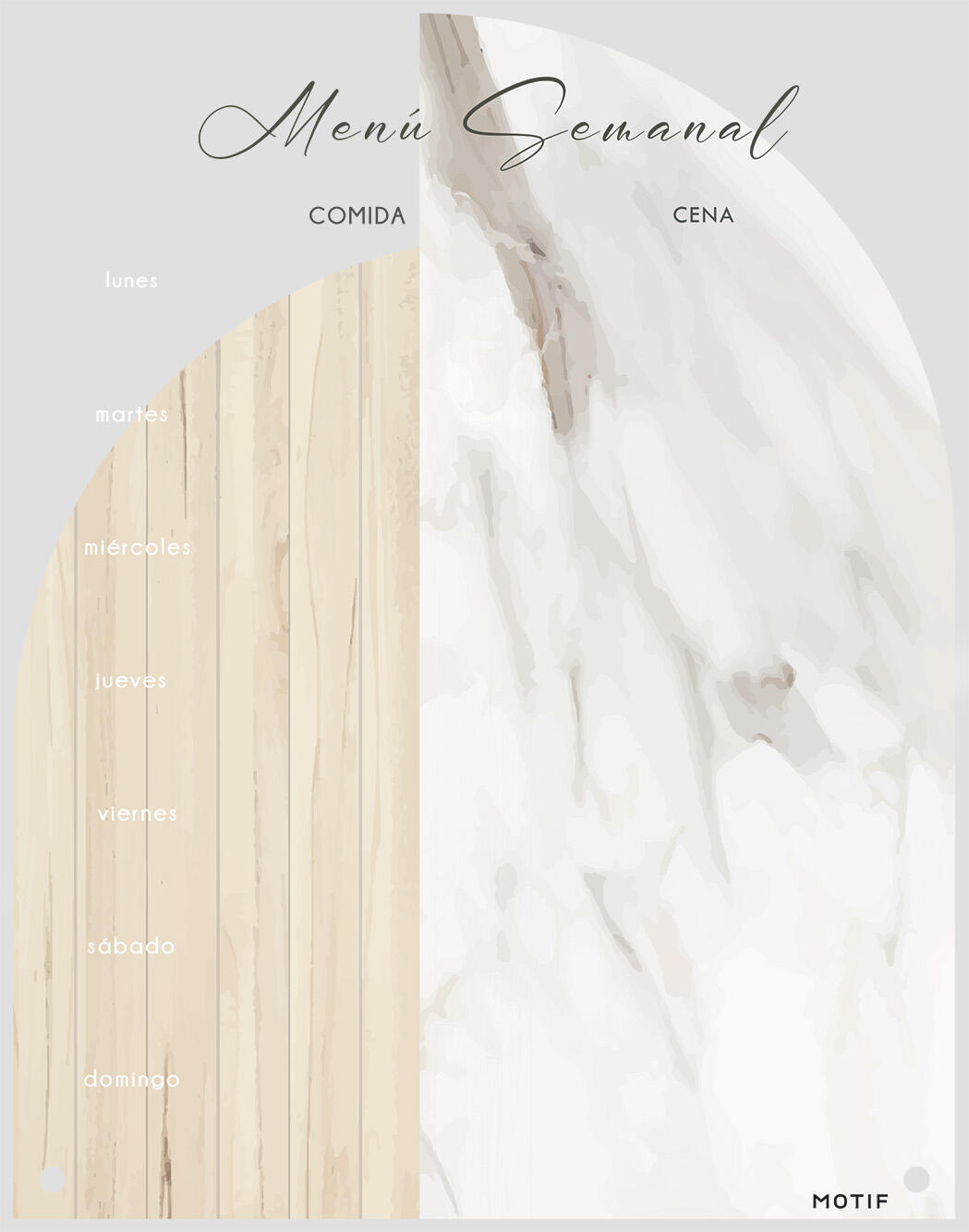 Planificador de menús semanal BALI 47x37 cm | Leroy Merlin