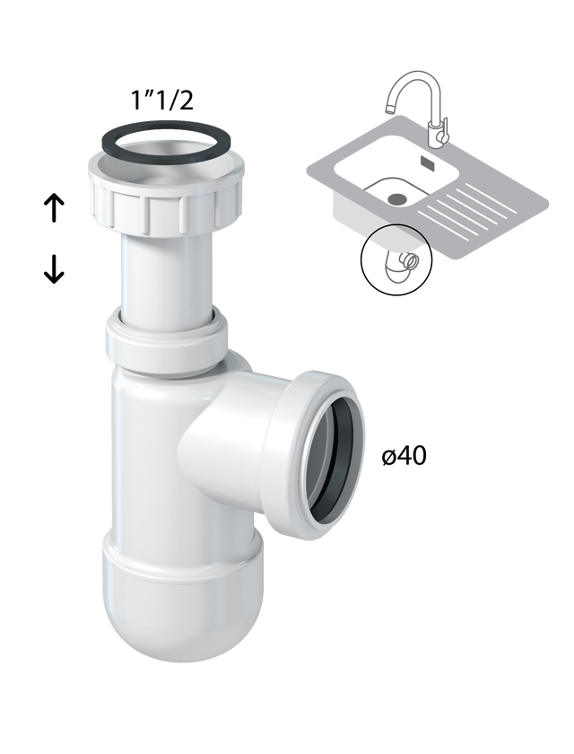 Siphon 40 mm au meilleur prix | Leroy Merlin