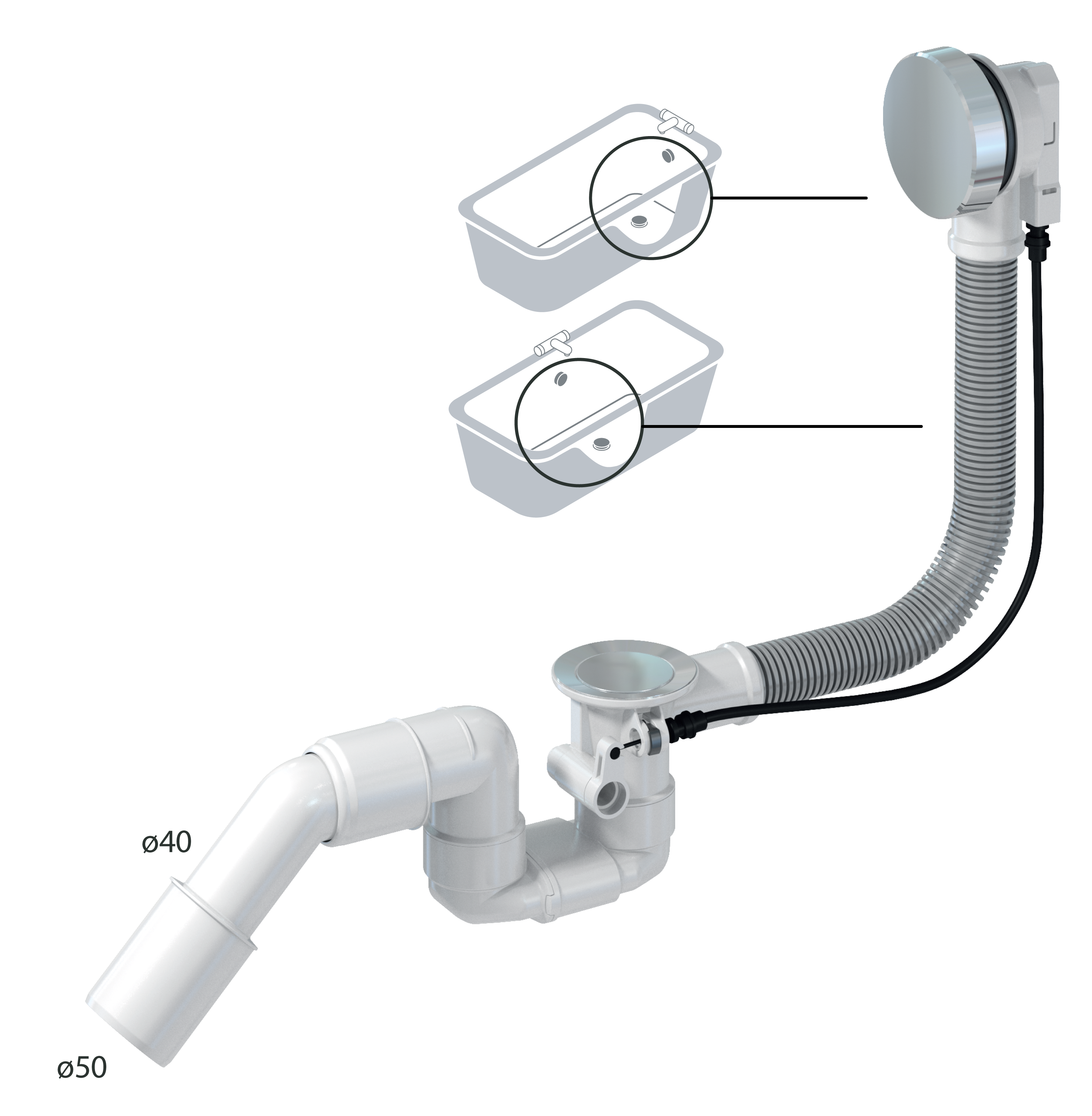 Kit bonde et siphon pour baignoire, EQUATION | Leroy Merlin