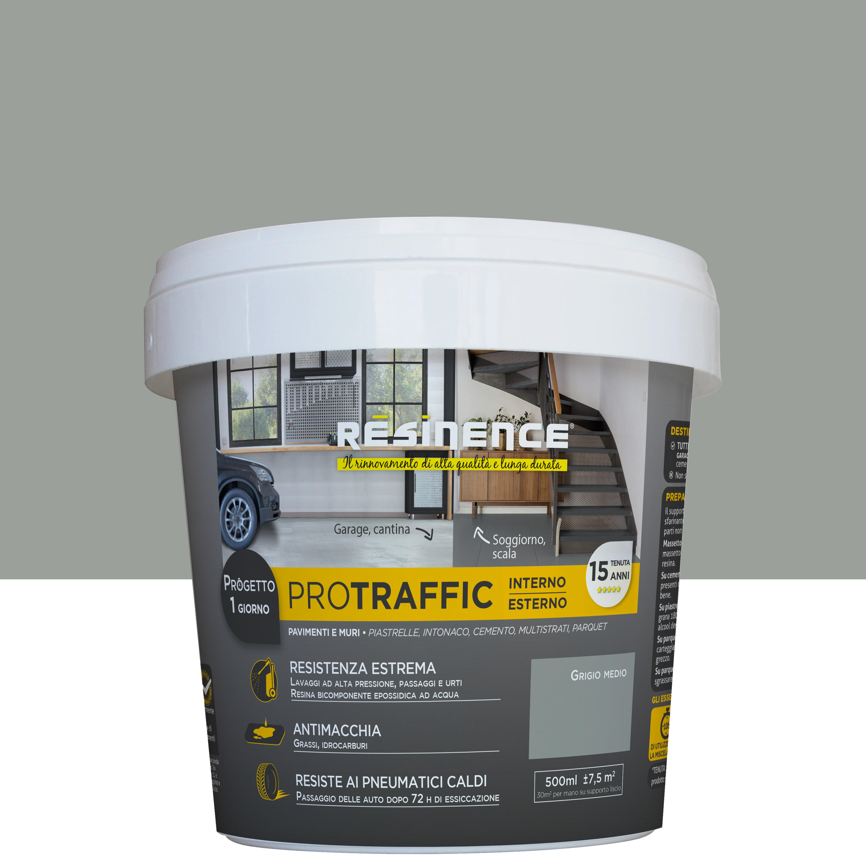 Resina epossidica Protraffic RESINENCE 0.5 L Grigio medio satinato | Leroy Merlin