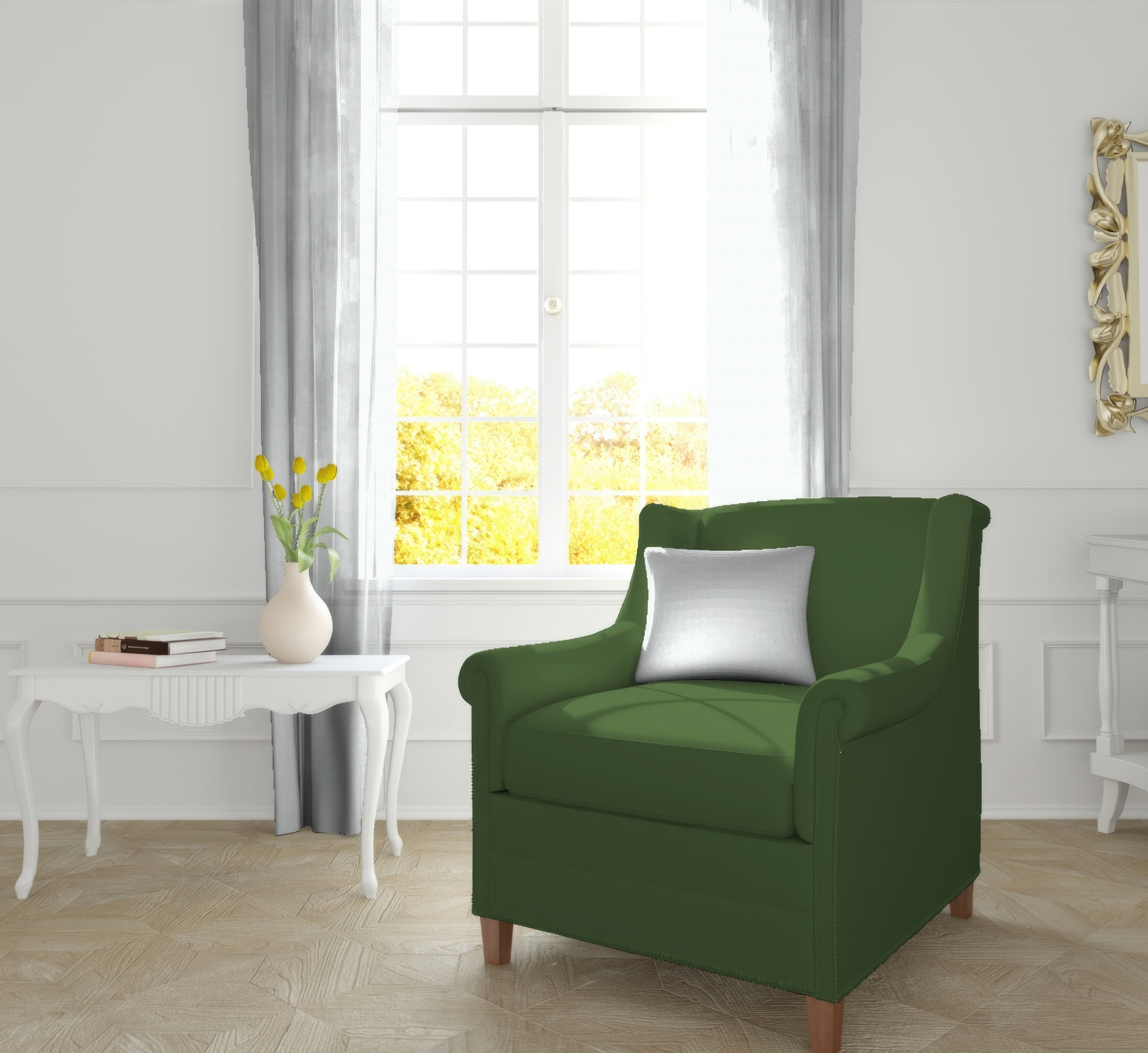 Tela al corte tapicería rizada Perth verde ancho 140 cm | Leroy Merlin