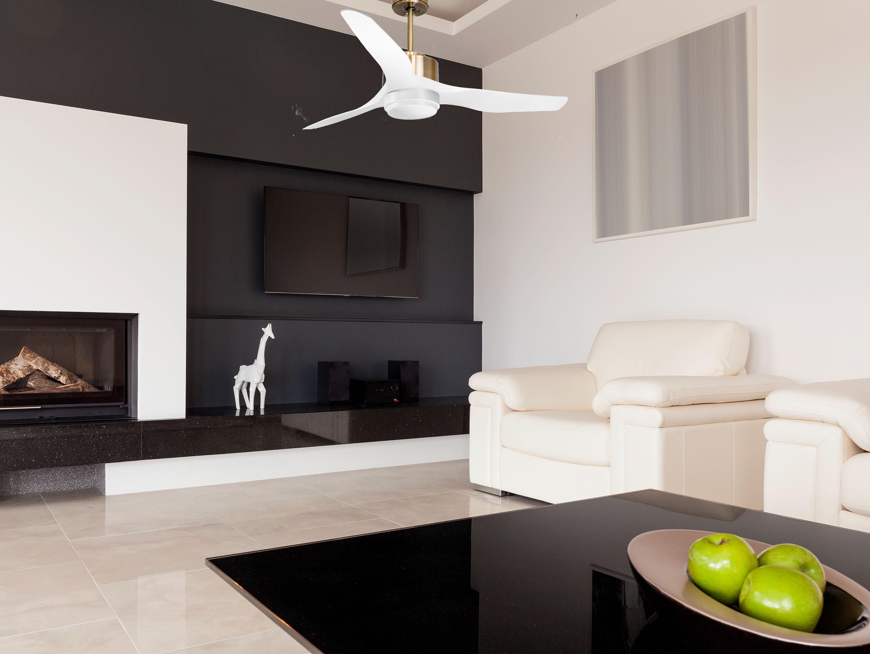 Ventilador de techo con luz motor DC Baza Klassfan blanco 127 cm ...