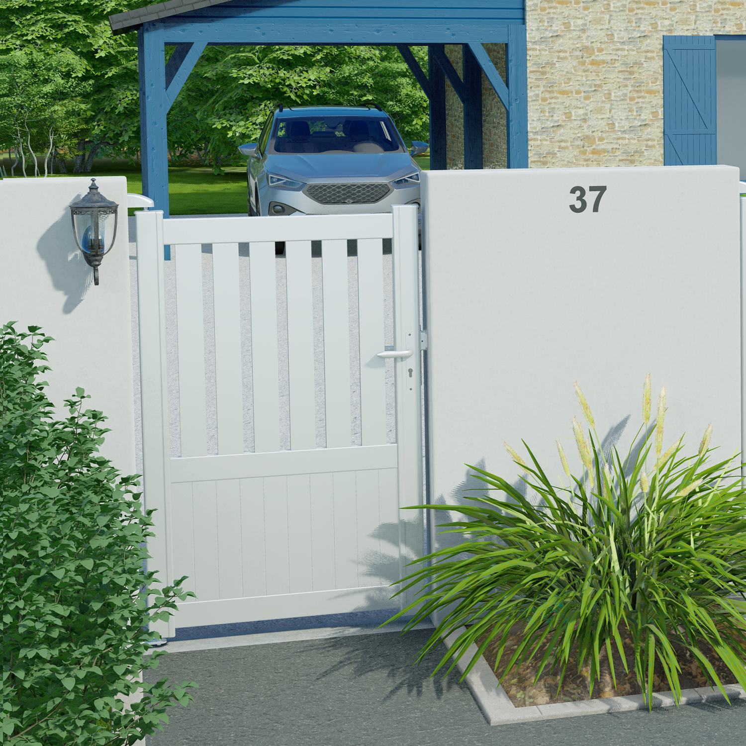 Portillon battant aluminium Penmarch blanc, Klos up! l.99 x H.155 cm ...