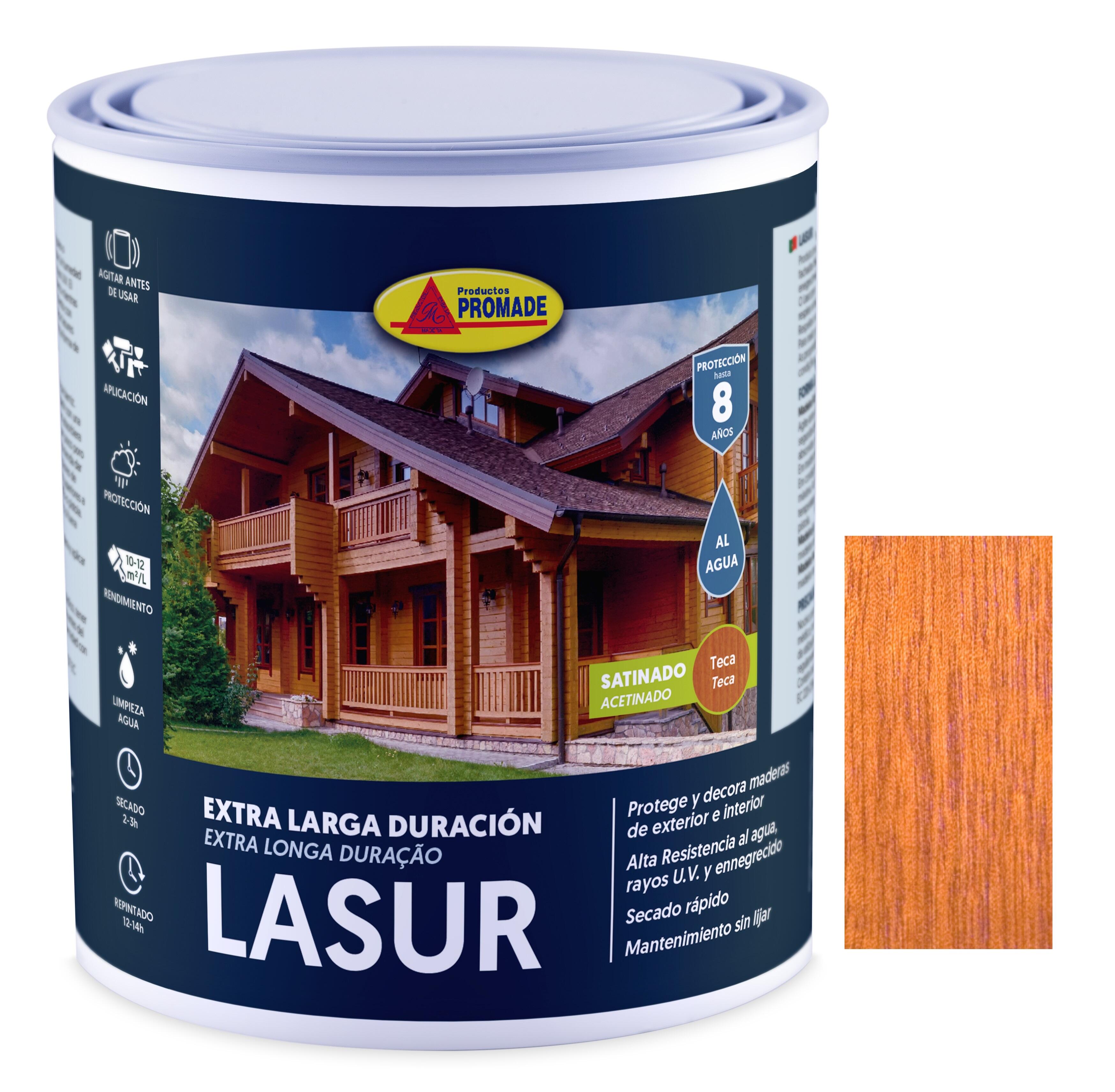 Lasur Promade para madera exterior satinado 750ml teca | Leroy Merlin