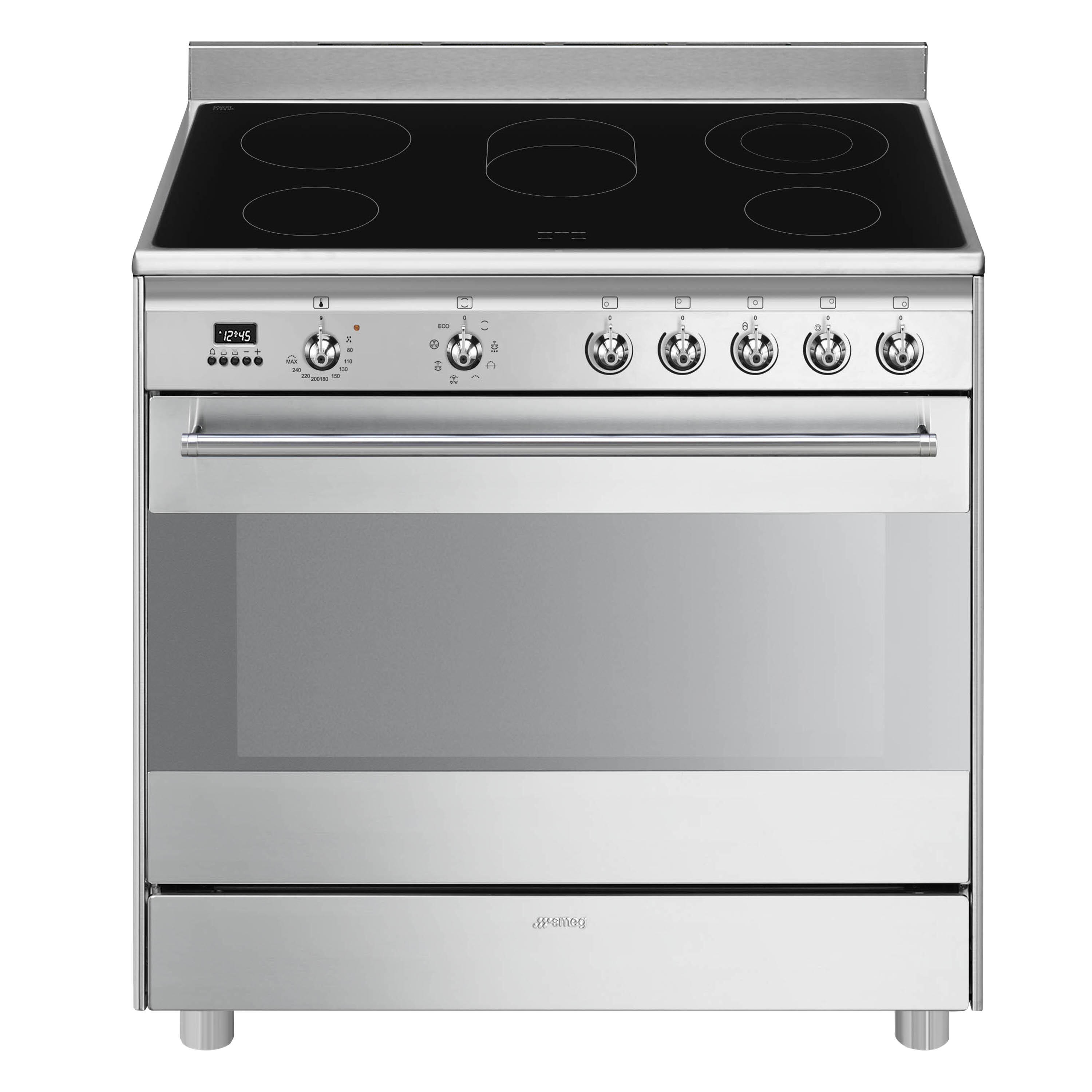 Cuisinière vitrocéramique, 5 foyers SMEG SCD91CMX9 Gris inox | Leroy Merlin