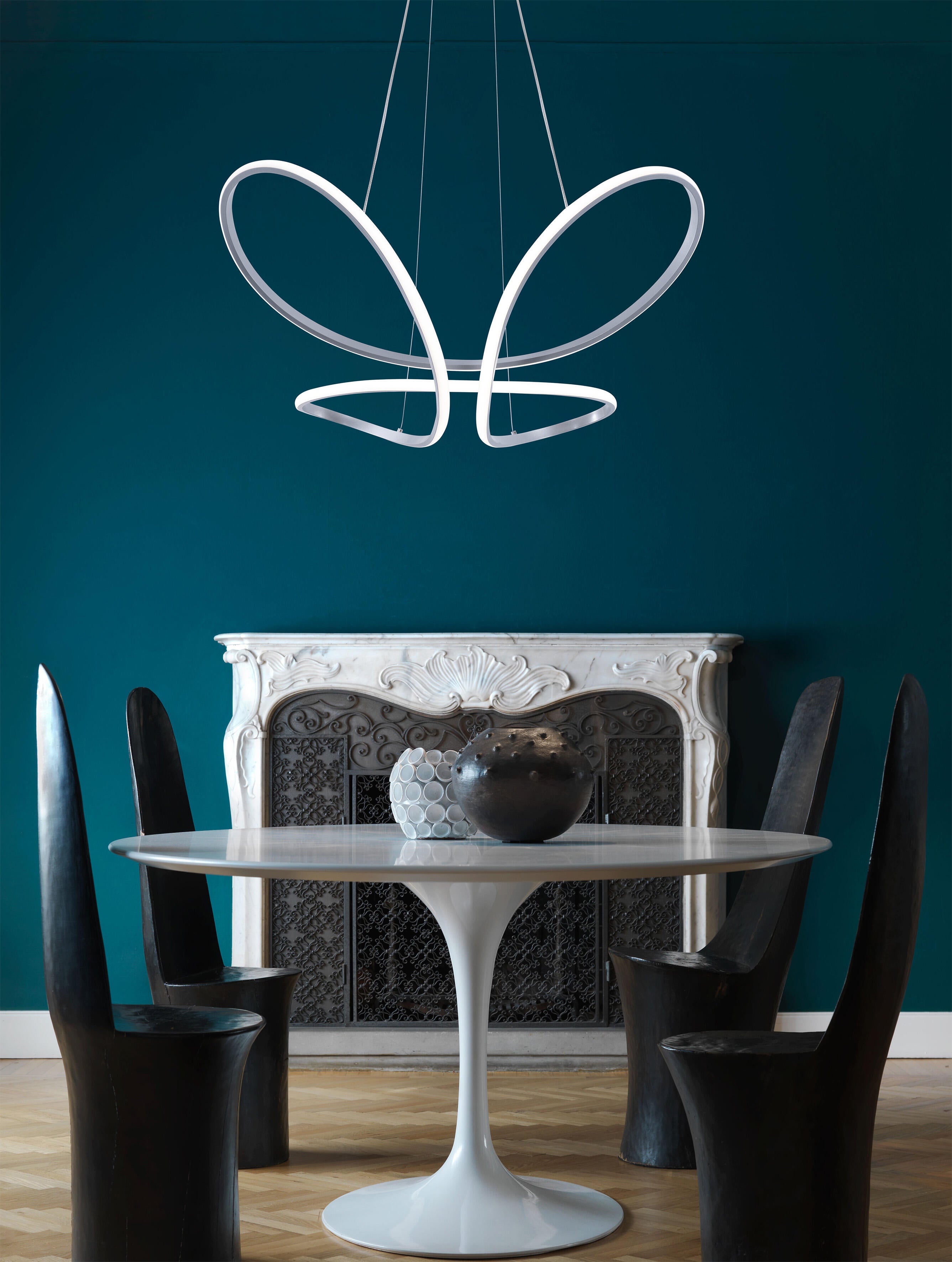 Lampadario LED design Farfalla grigio, luce con 3 temperature di colore ...