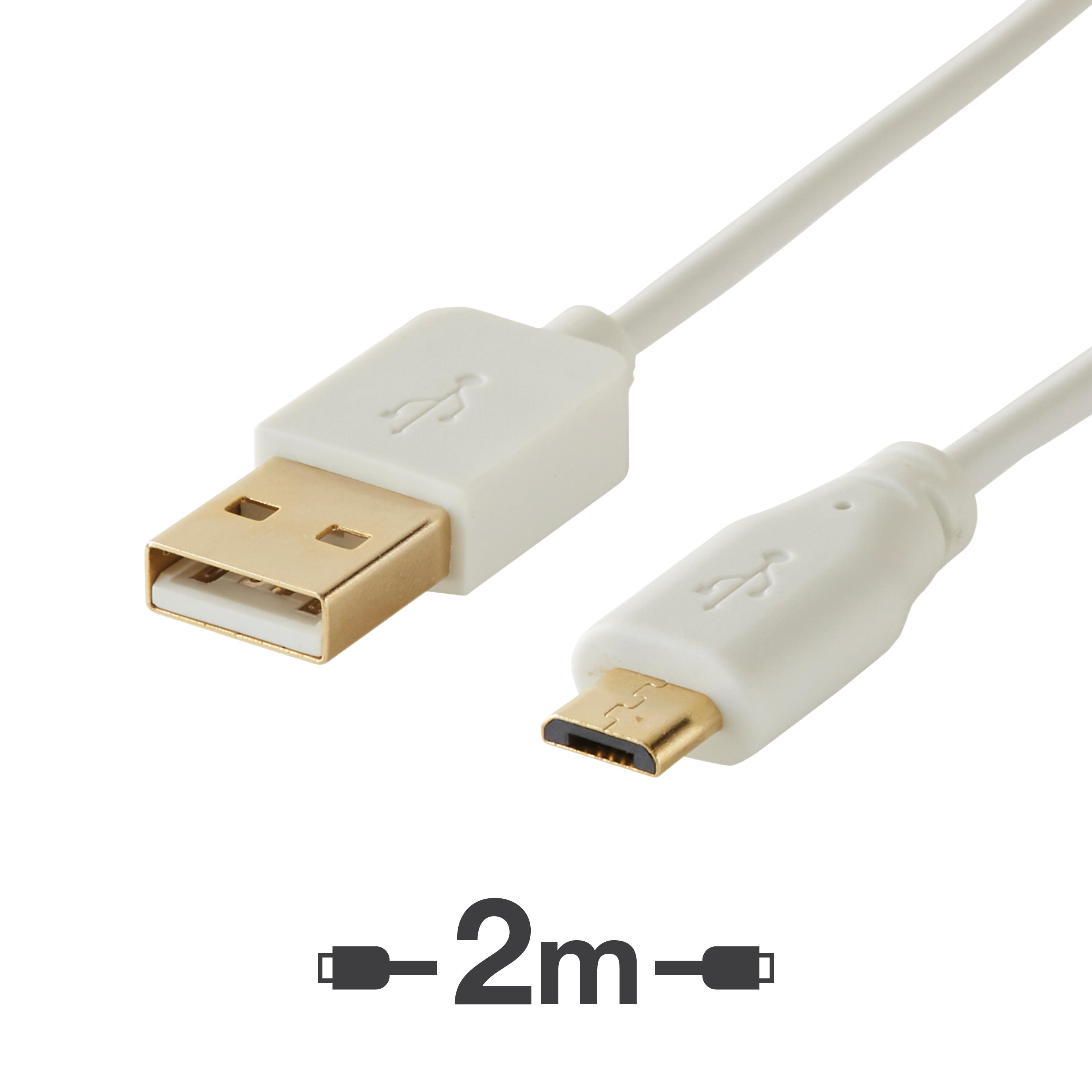 Câble chargeur micro usb, 2 m blanc EVOLOGY | Leroy Merlin