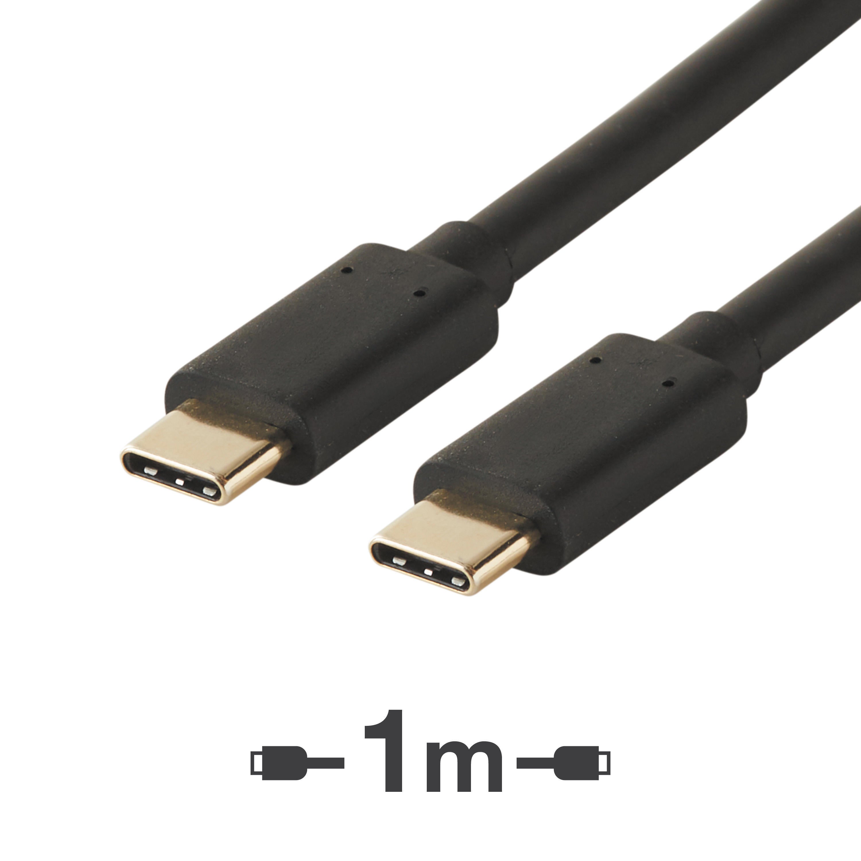 Câble usb type c / usb type C, 1 m noir EVOLOGY | Leroy Merlin