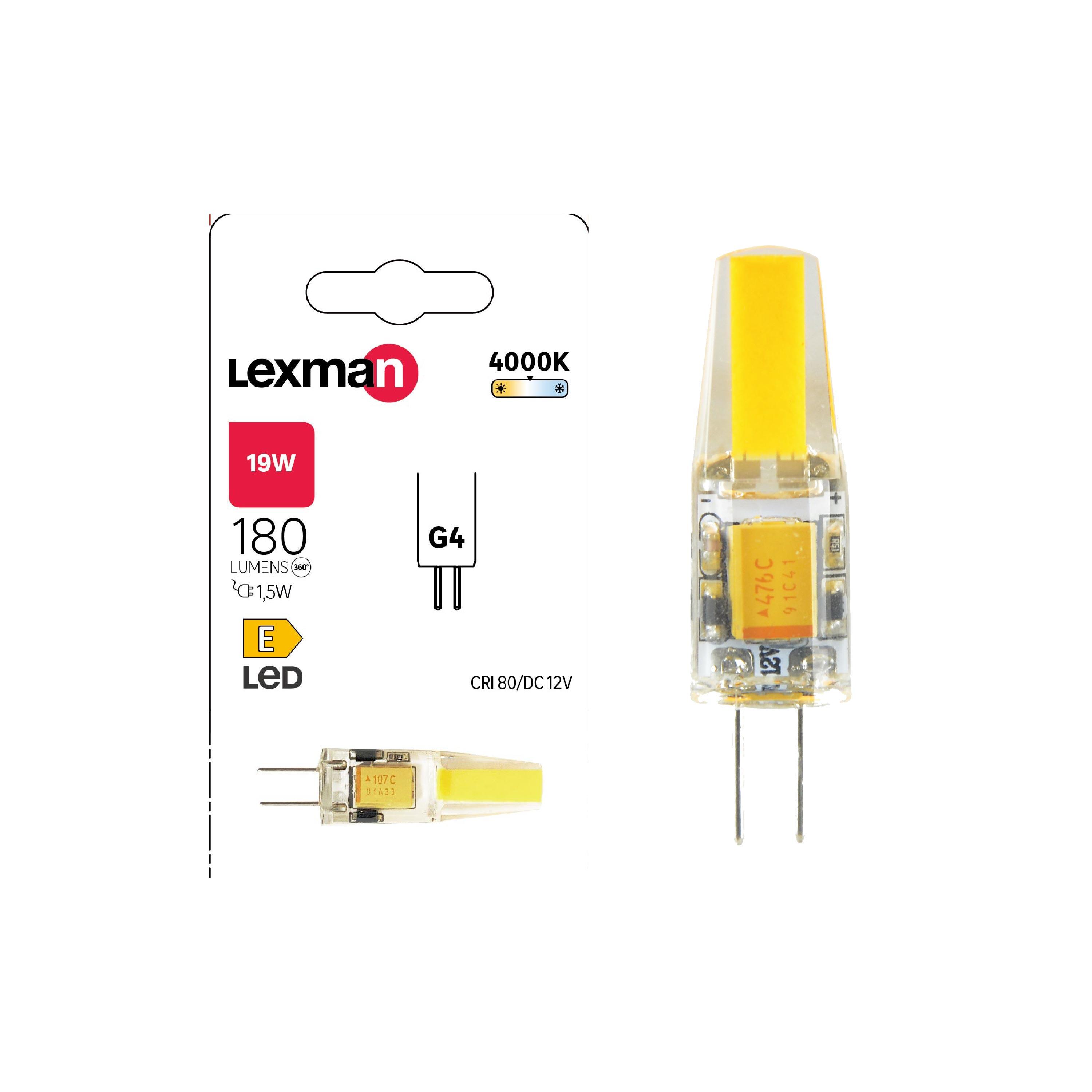 Ampoule led, capsule G4, 180lm = 19W, blanc neutre, LEXMAN | Leroy Merlin