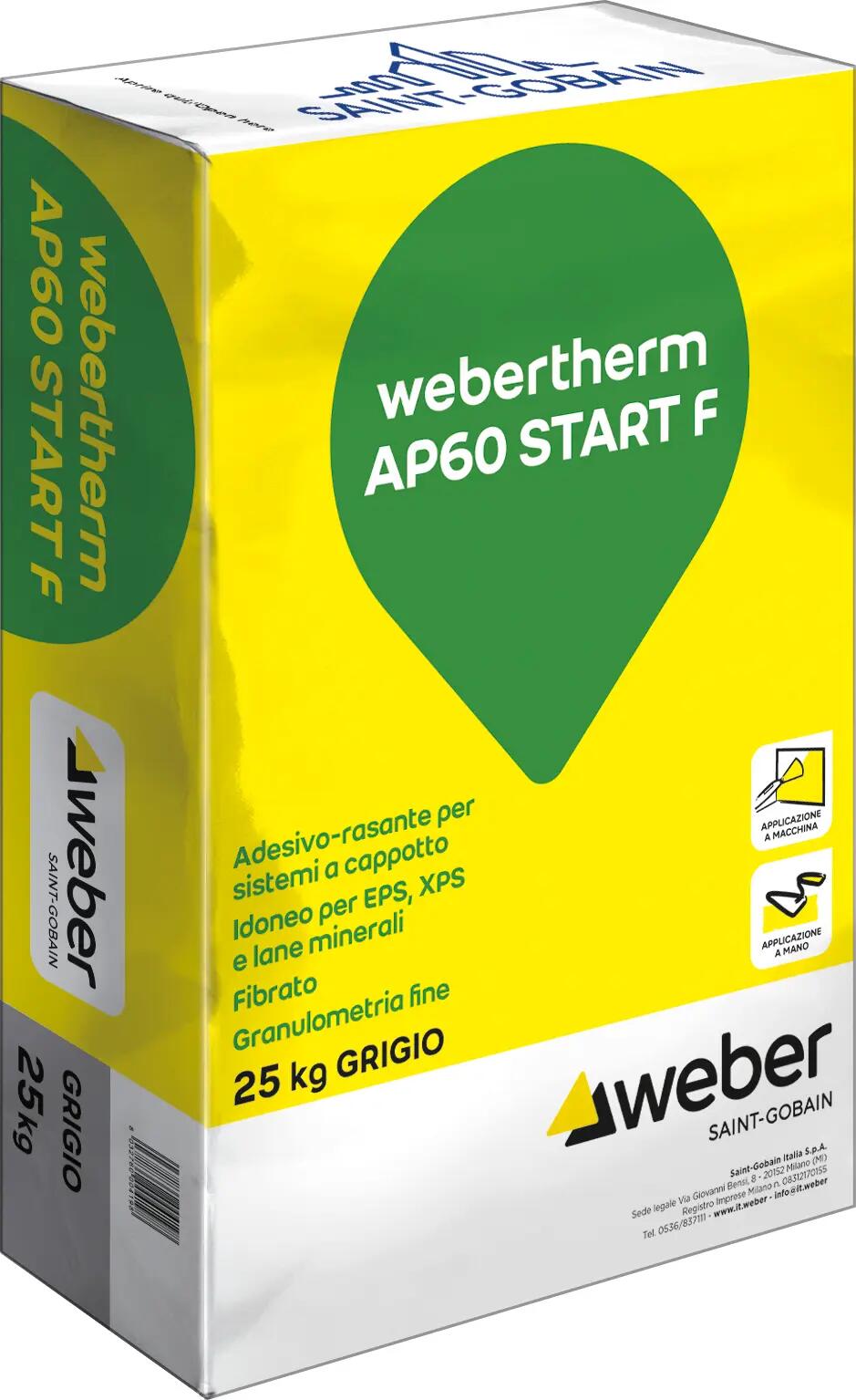 Malta adesiva WEBER SAINT - GOBAIN Webertherm AP60 START F GRIGIO 25kg | Leroy Merlin