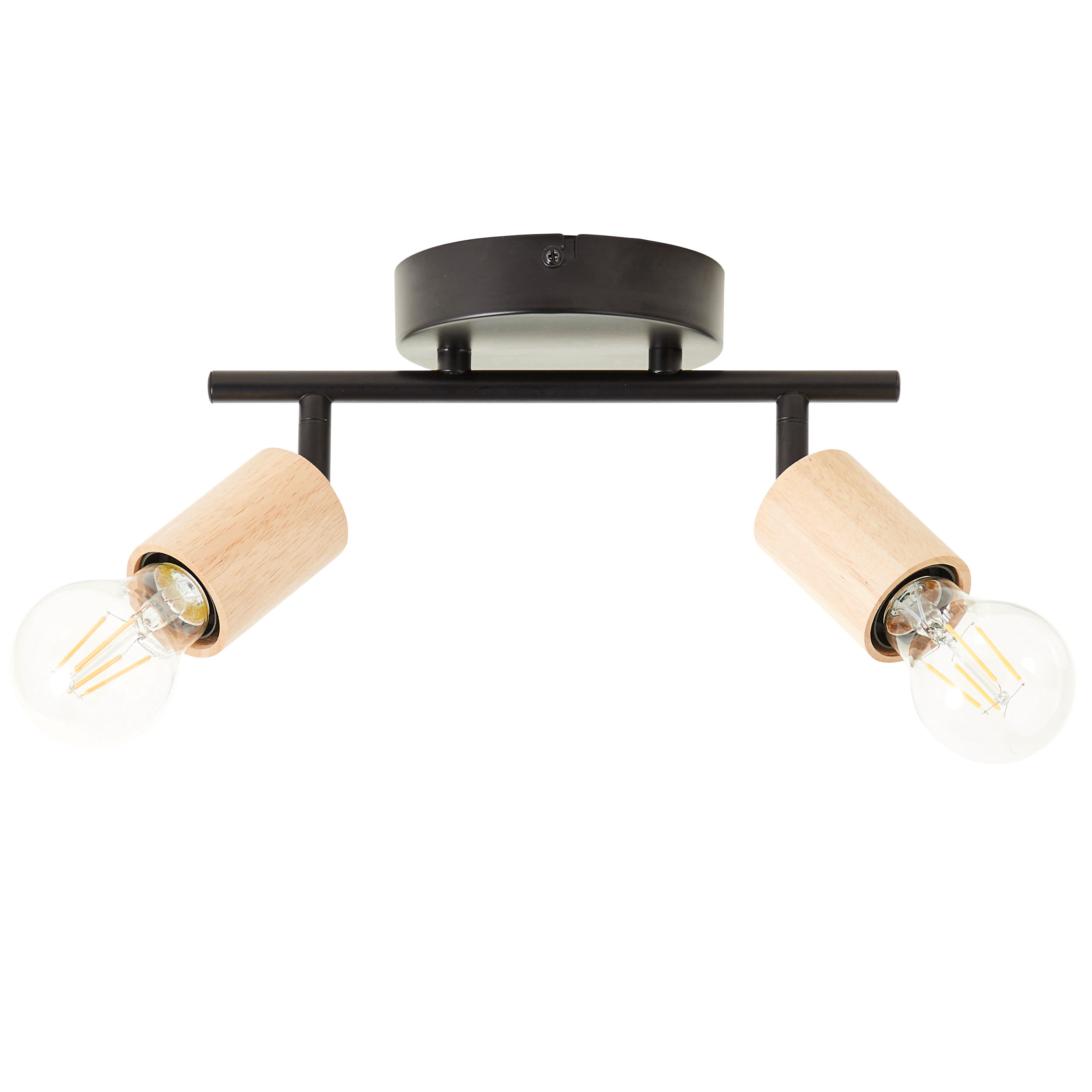 Barra Lina Inspire 2 luces E27 Madera | Leroy Merlin