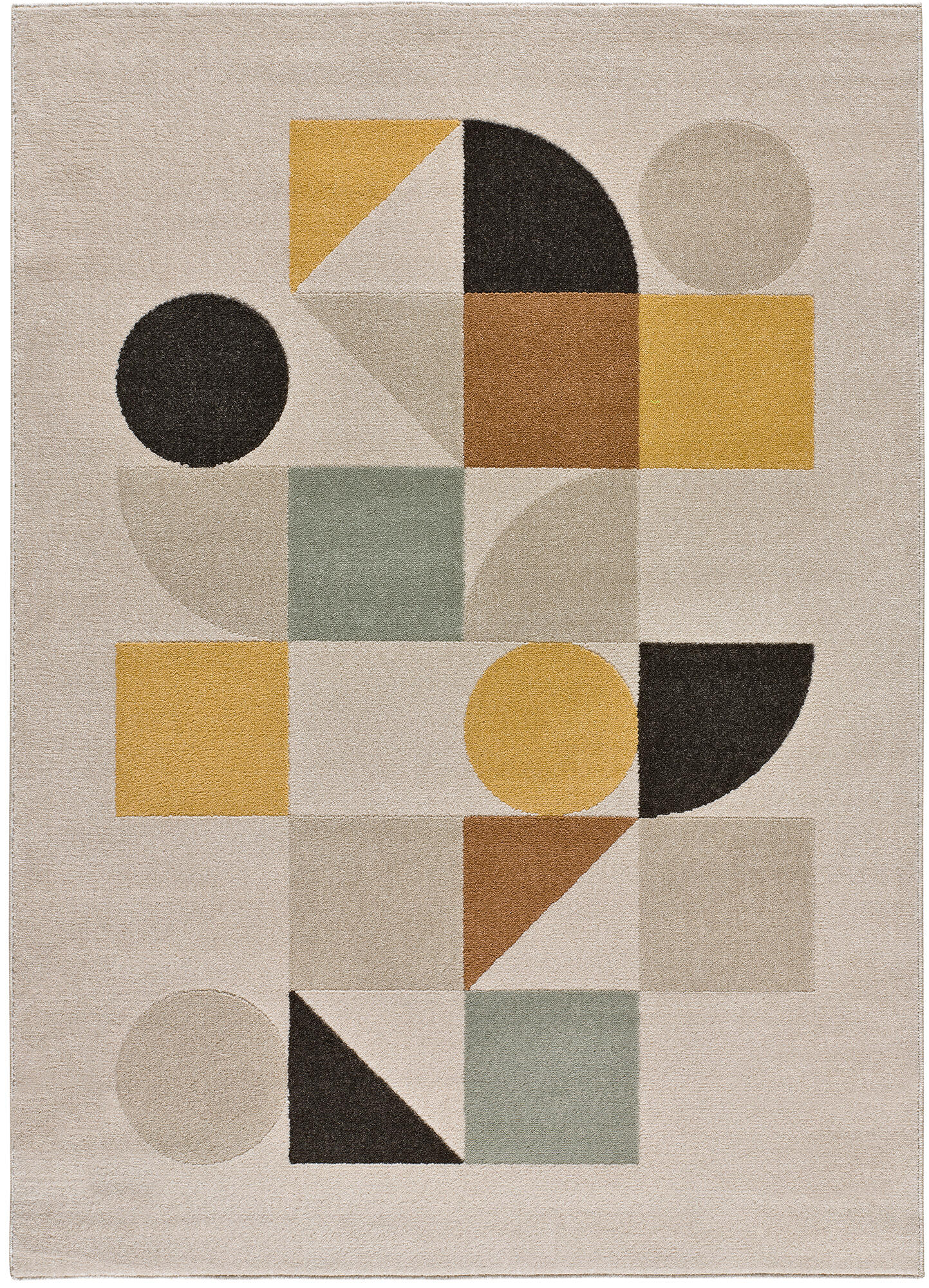 Alfombra polipropileno Domus Geo beige 120x170cm | Leroy Merlin