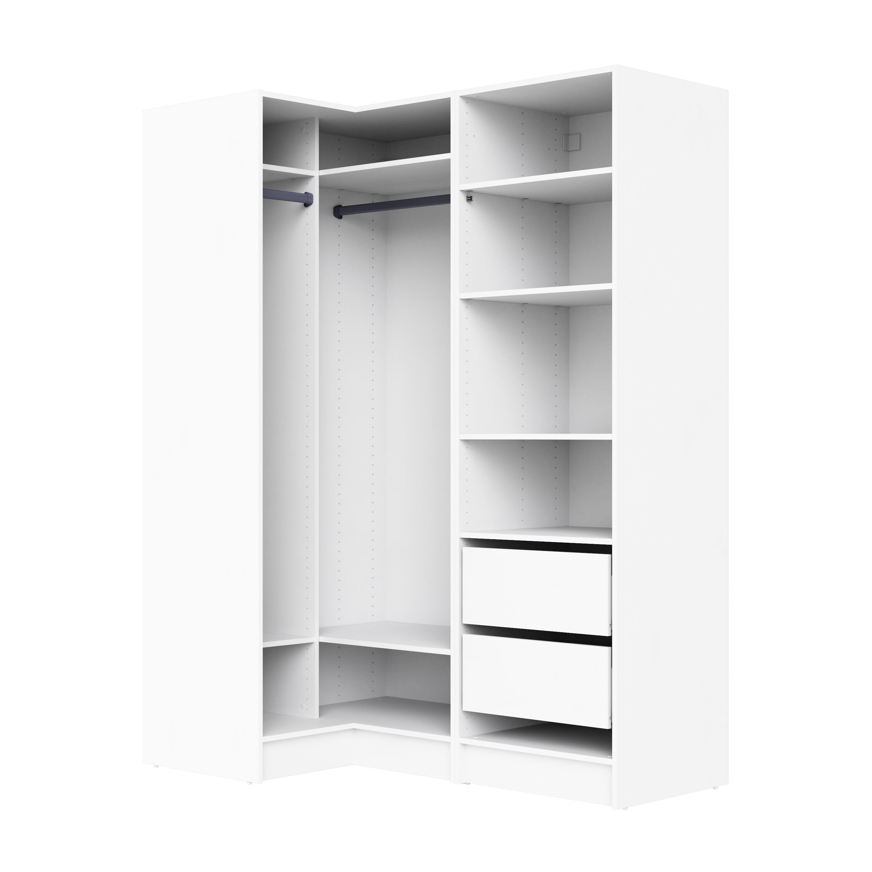 Dressing d'angle SPACEO Evo'M blanc H.204.8 x l.155 x P.54 cm | Leroy ...