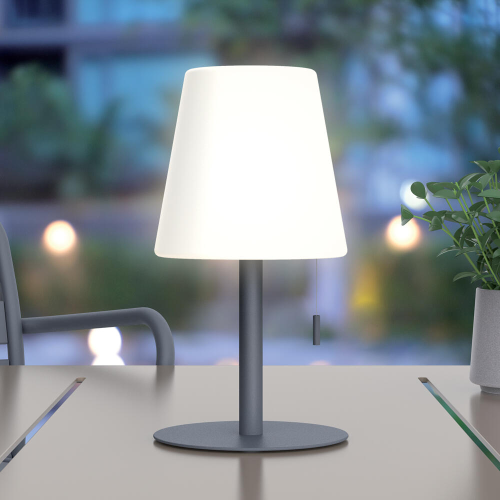 Lampe de table rechargeable USB Pop variation blancs / intensité, gris ...