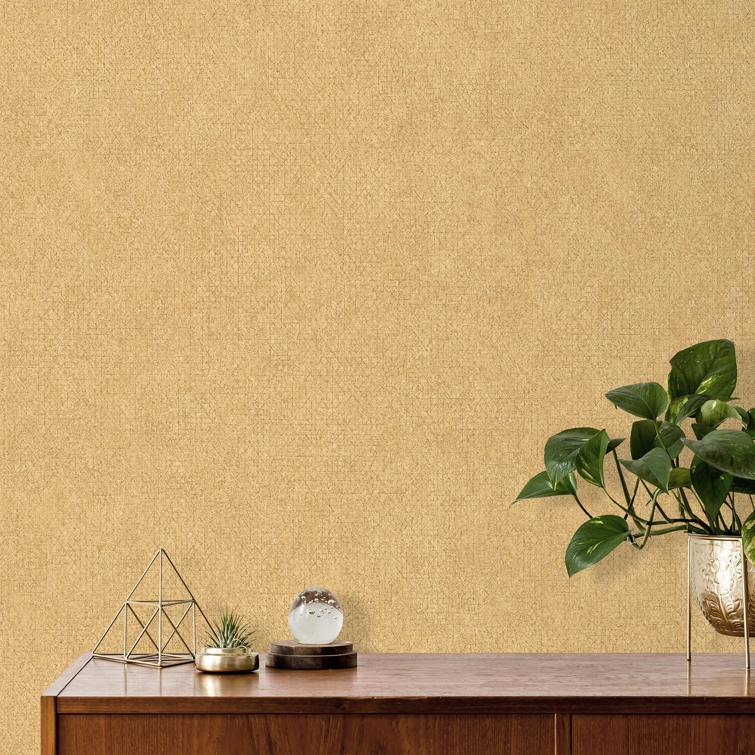 Papier peint intissé Sejour et chambre écorce jaune | Leroy Merlin