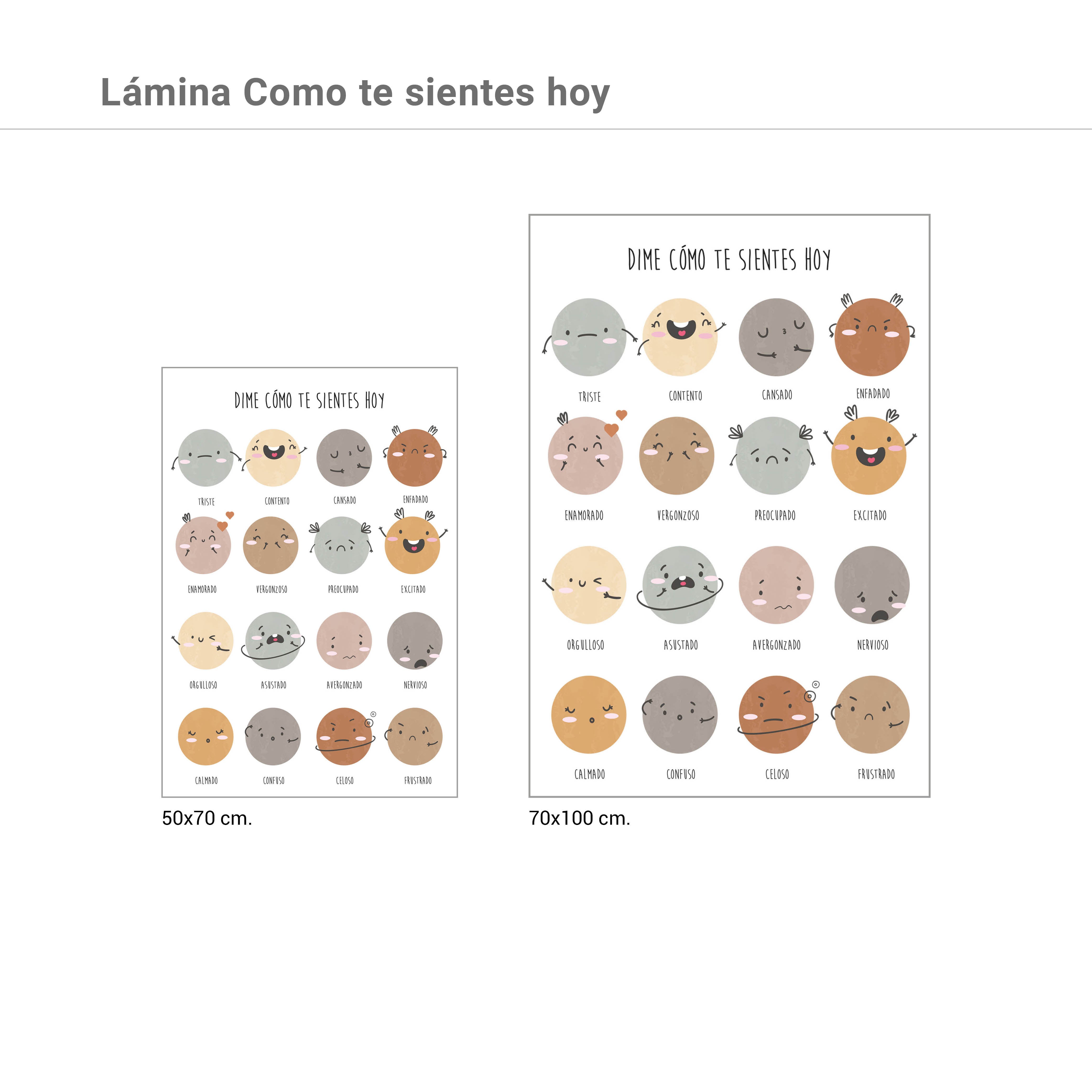Lámina infantil como te sientes hoy 100 x 70 cm | Leroy Merlin