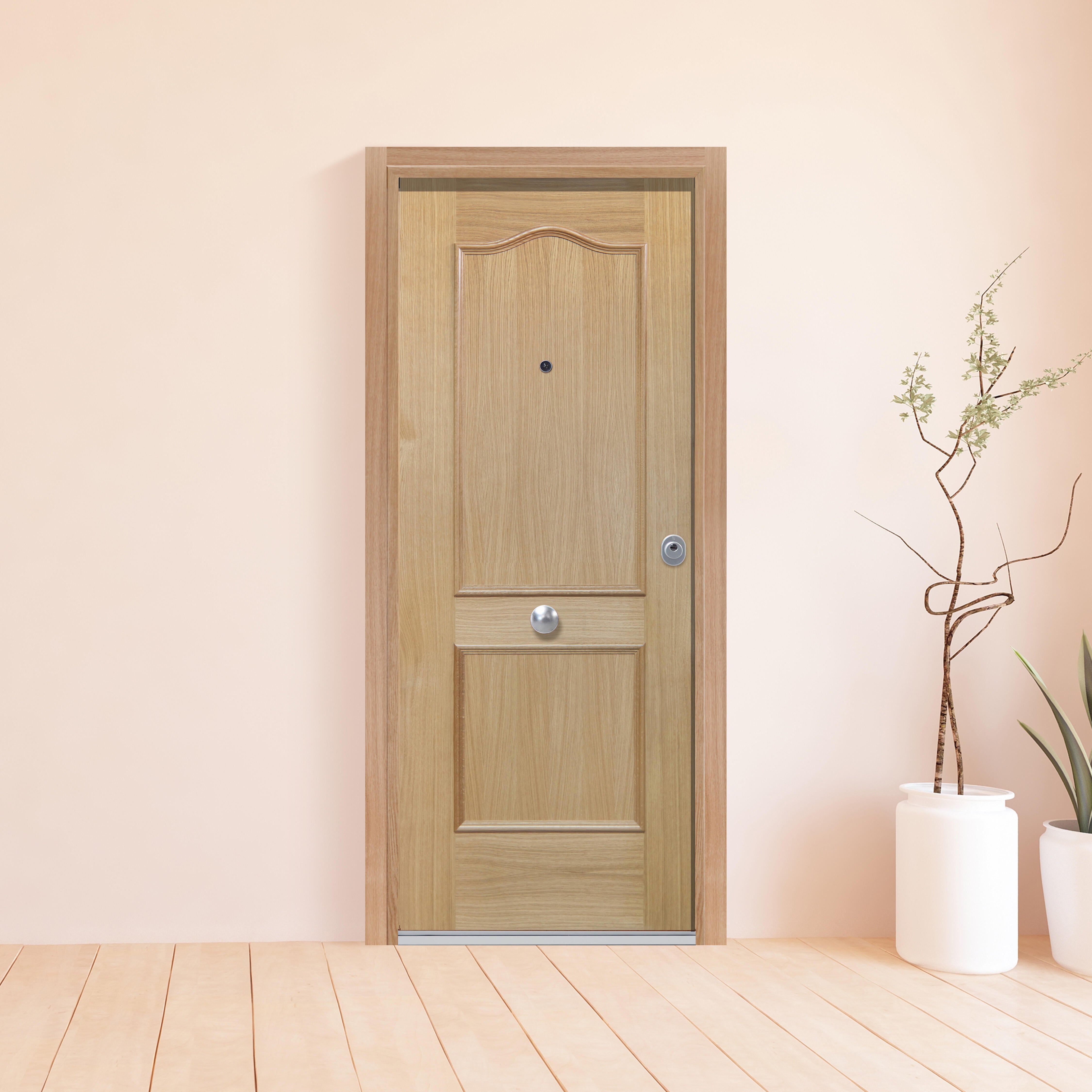 Puerta de entrada acorazada serie Silver 1,0 provenzal roble / interior ...